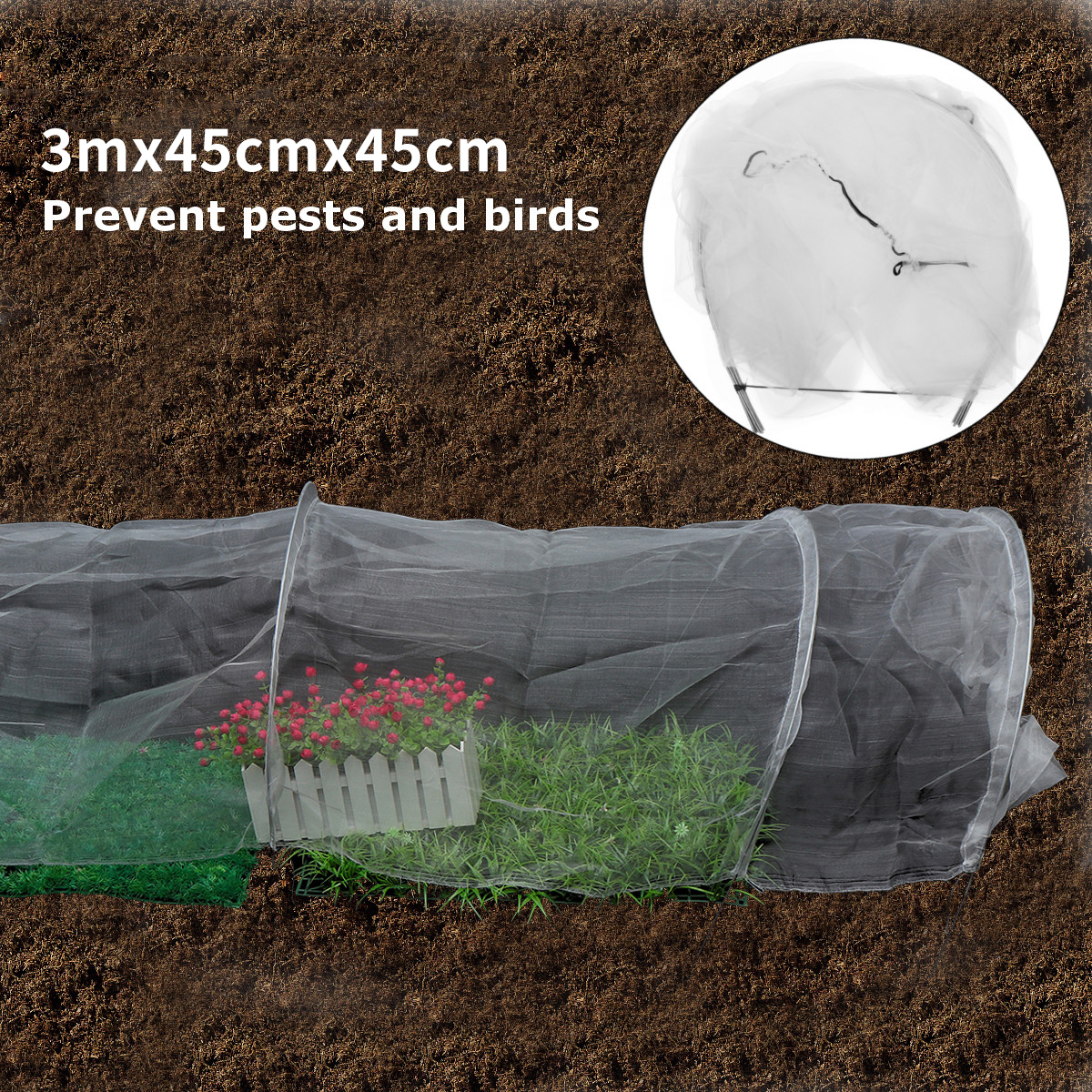 Plant Covers Garden Tunnel Cloche with Loops Reusable Floating Row ...