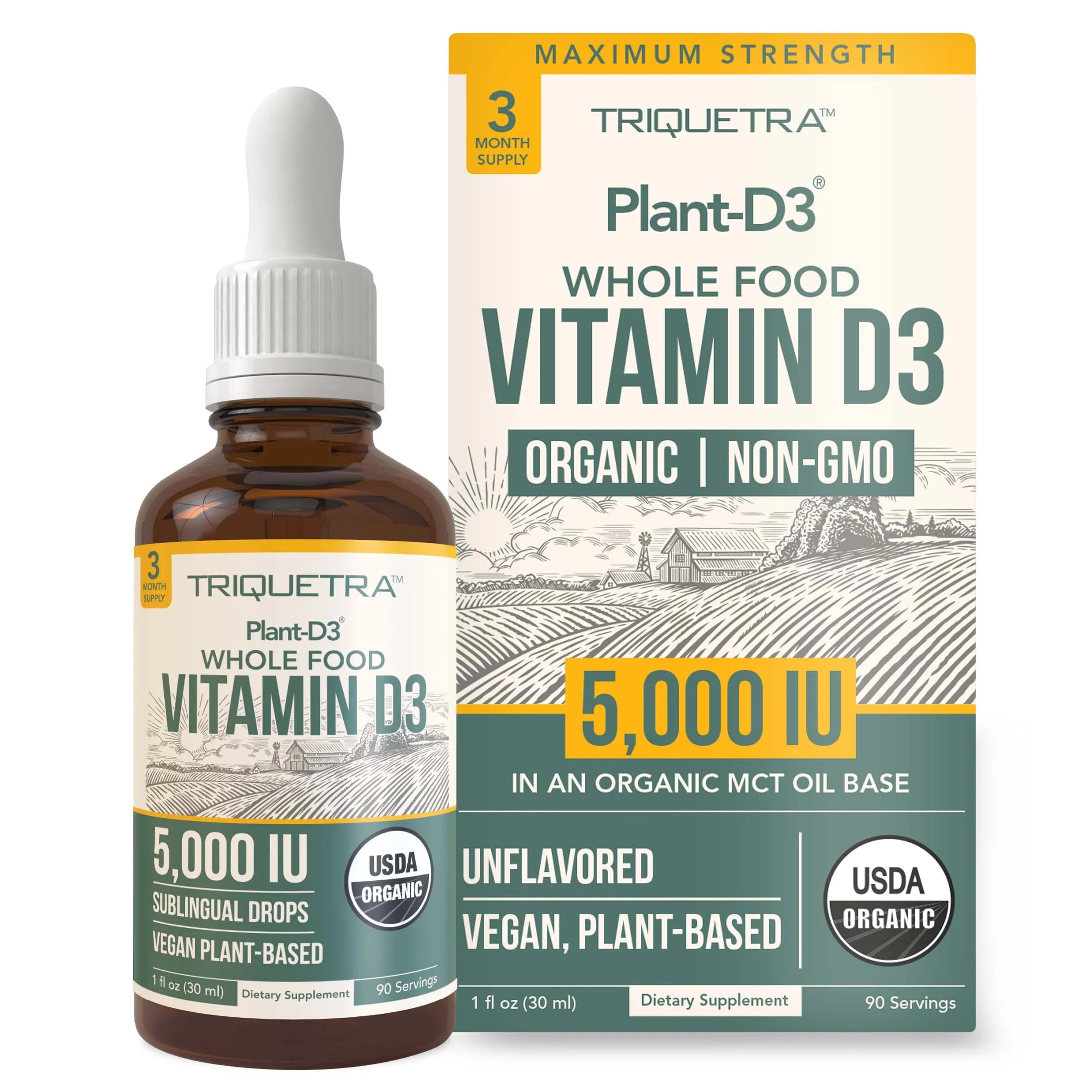 Plant-D3 Organic Vitamin D3 Liquid Concentrate - Walmart.com