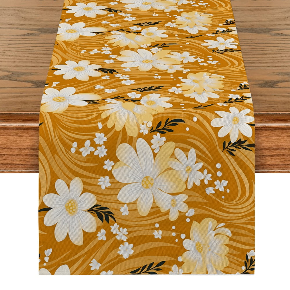 Plant Daisy Table Runner Home Wedding Centerpieces ration Party Table ...