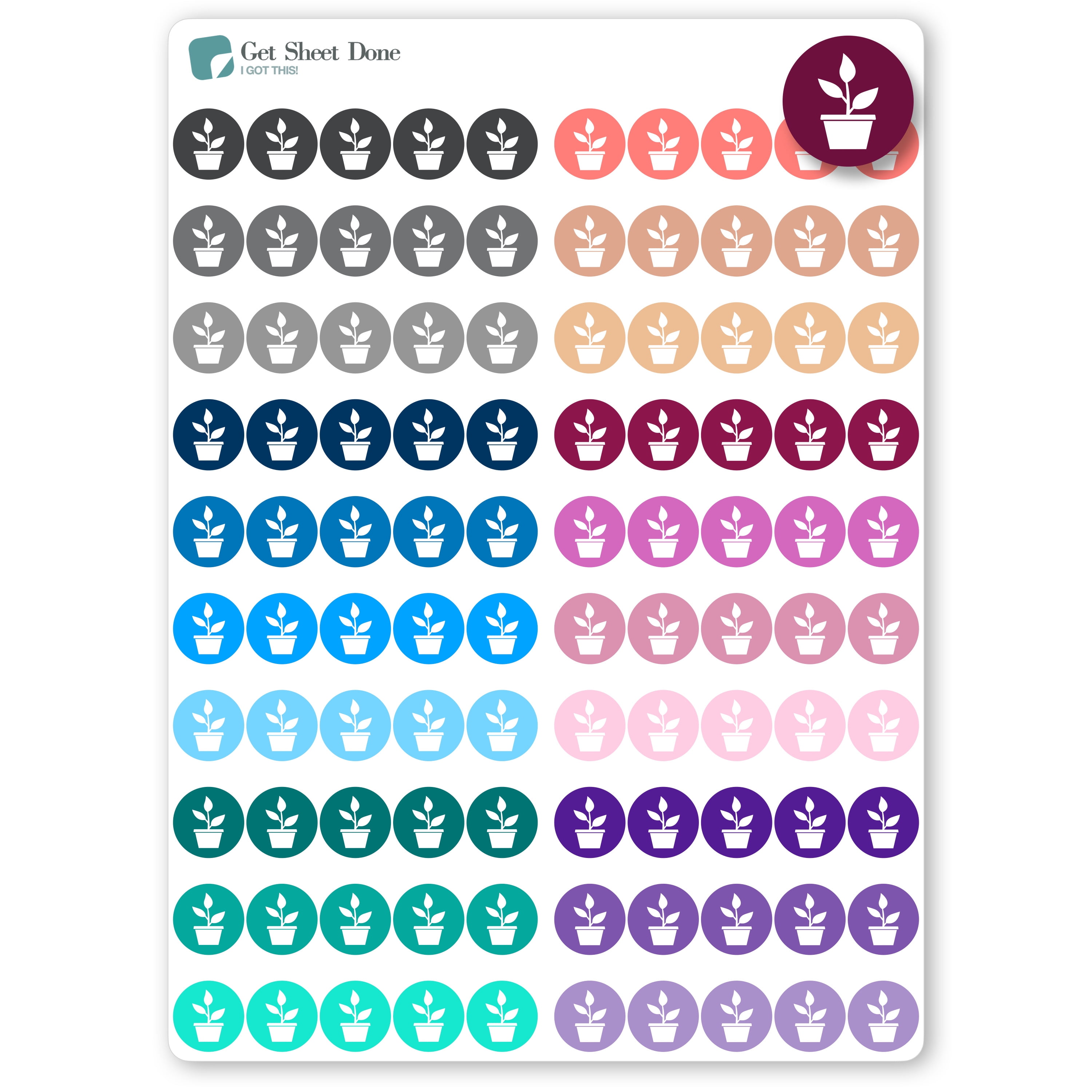 Plant Dot Planner Stickers / Chore Reminder Stickers/ DIY Calendar ...