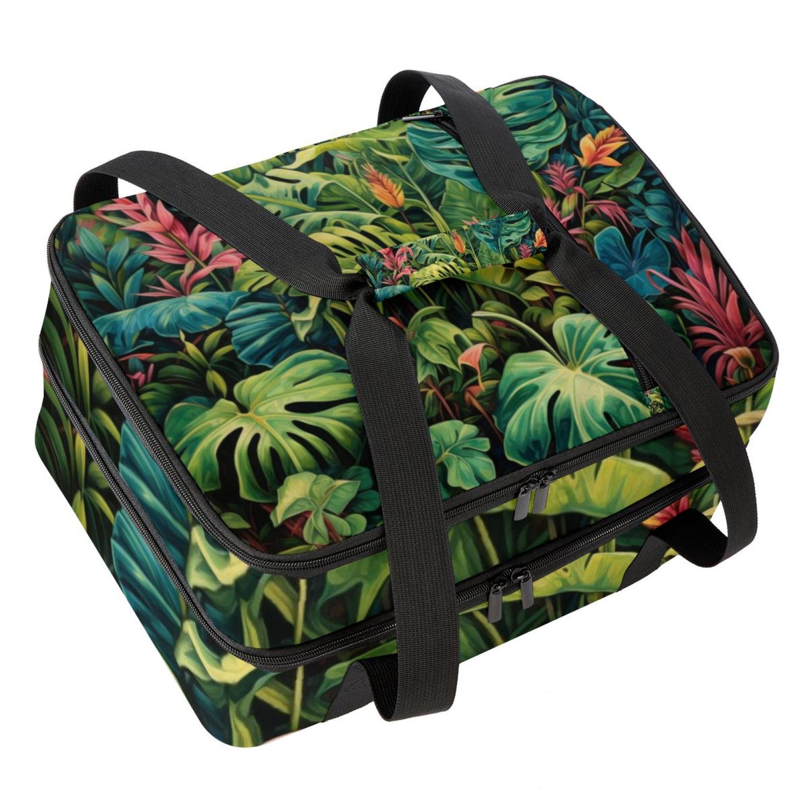 Plant Double Layered Insulated Lunch Bag with Two Compartments, Large ...