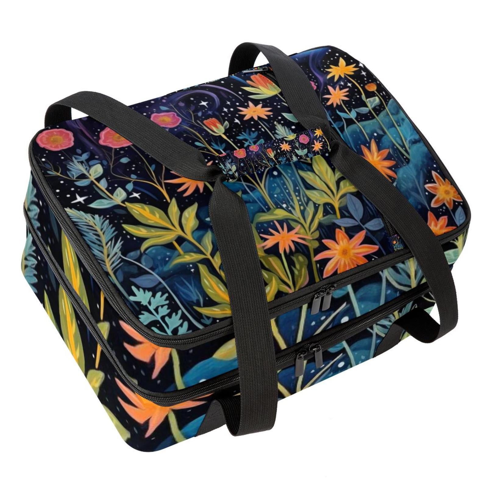 Plant Double Layered Insulated Lunch Bag with Two Compartments, Large ...