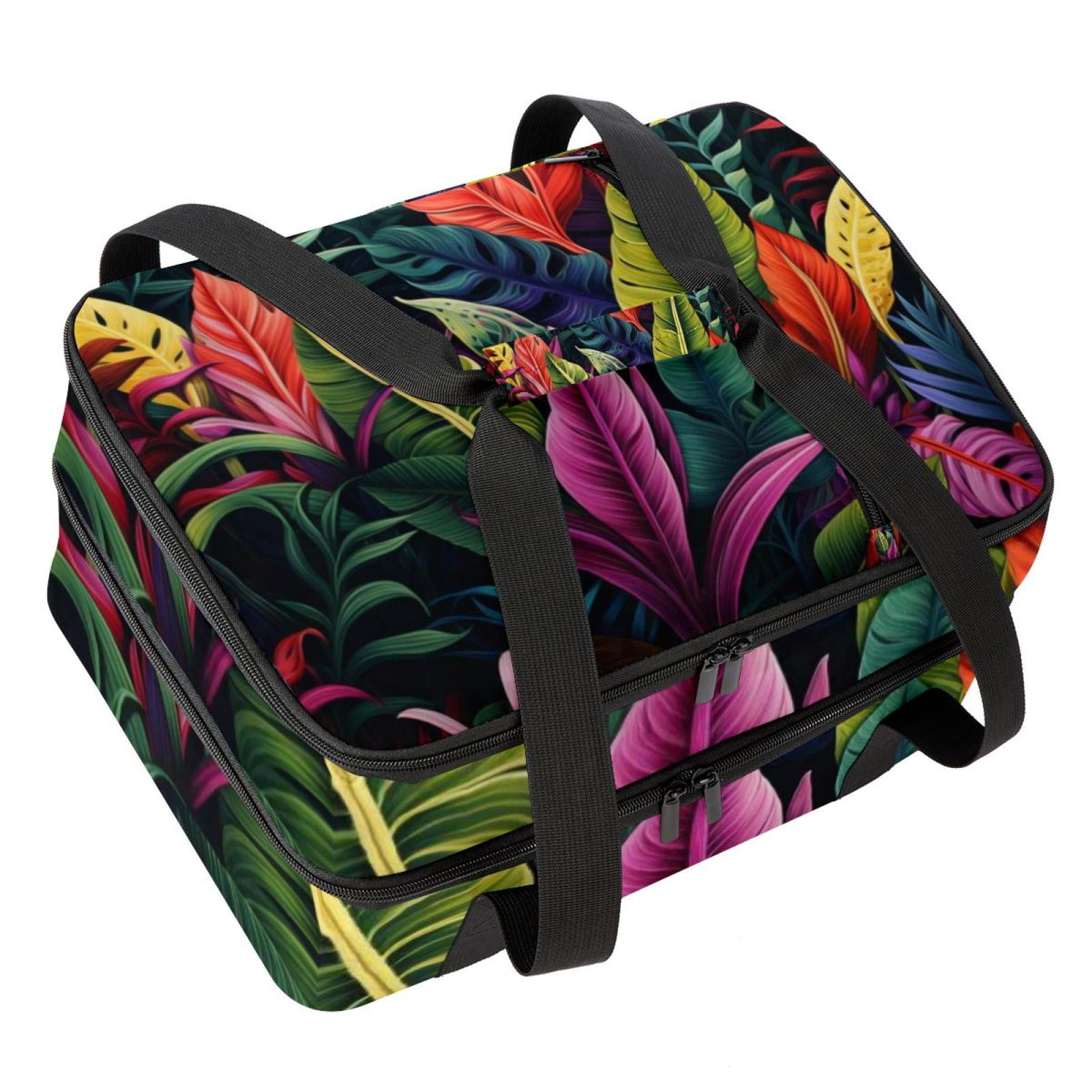 Plant Double Layered Insulated Lunch Bag with Two Compartments, Large ...