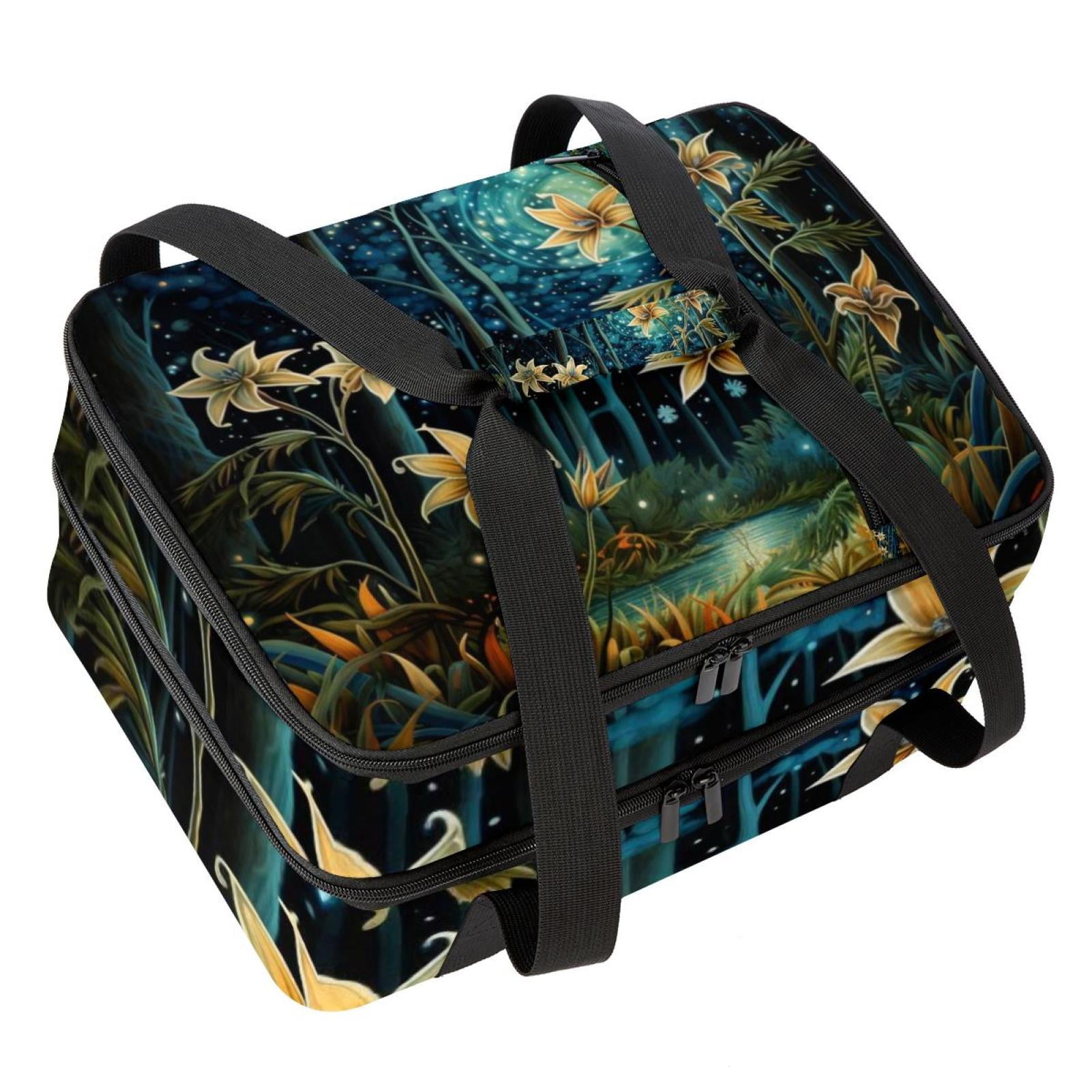 Plant Double Layered Insulated Lunch Bag with Two Compartments for Hand ...