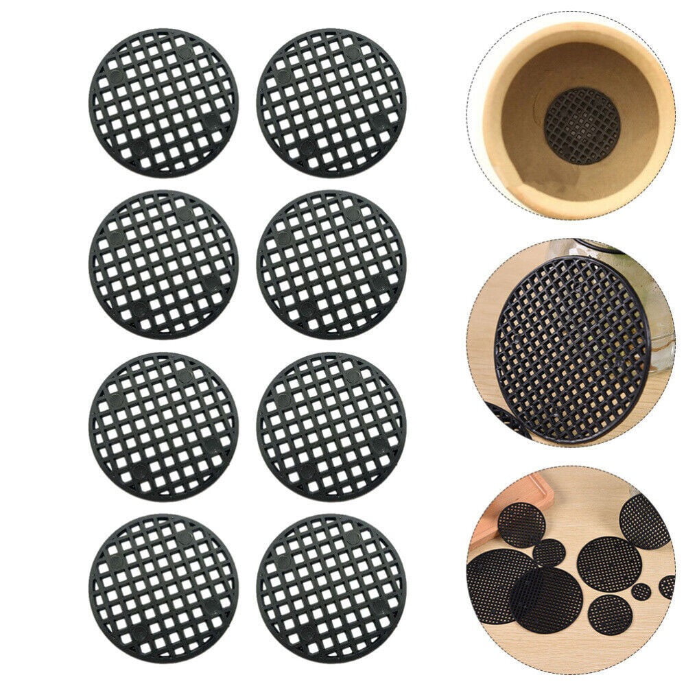 Plant Drainage Mesh Pads 10 Pack Round Bottom Grid Mats Flower Pot Hole ...