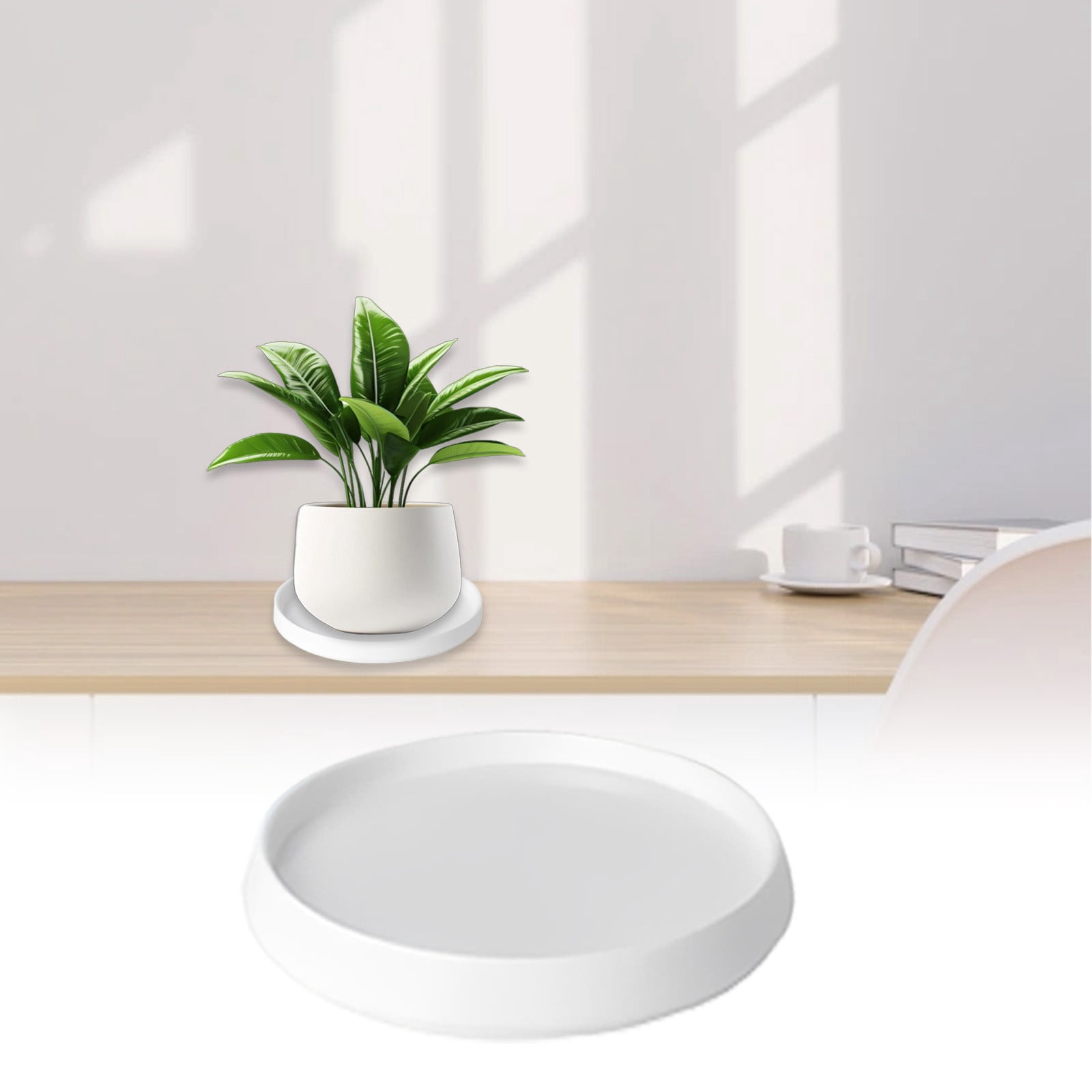 Plant Drainage Tray,Ceramic Plant Saucer 7.1in Blue Scratch Prevention ...