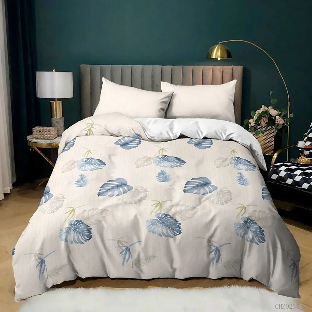 Plant Duvet Cover Set Green Ginkgo Biloba Plant Theme Bedding Set for ...