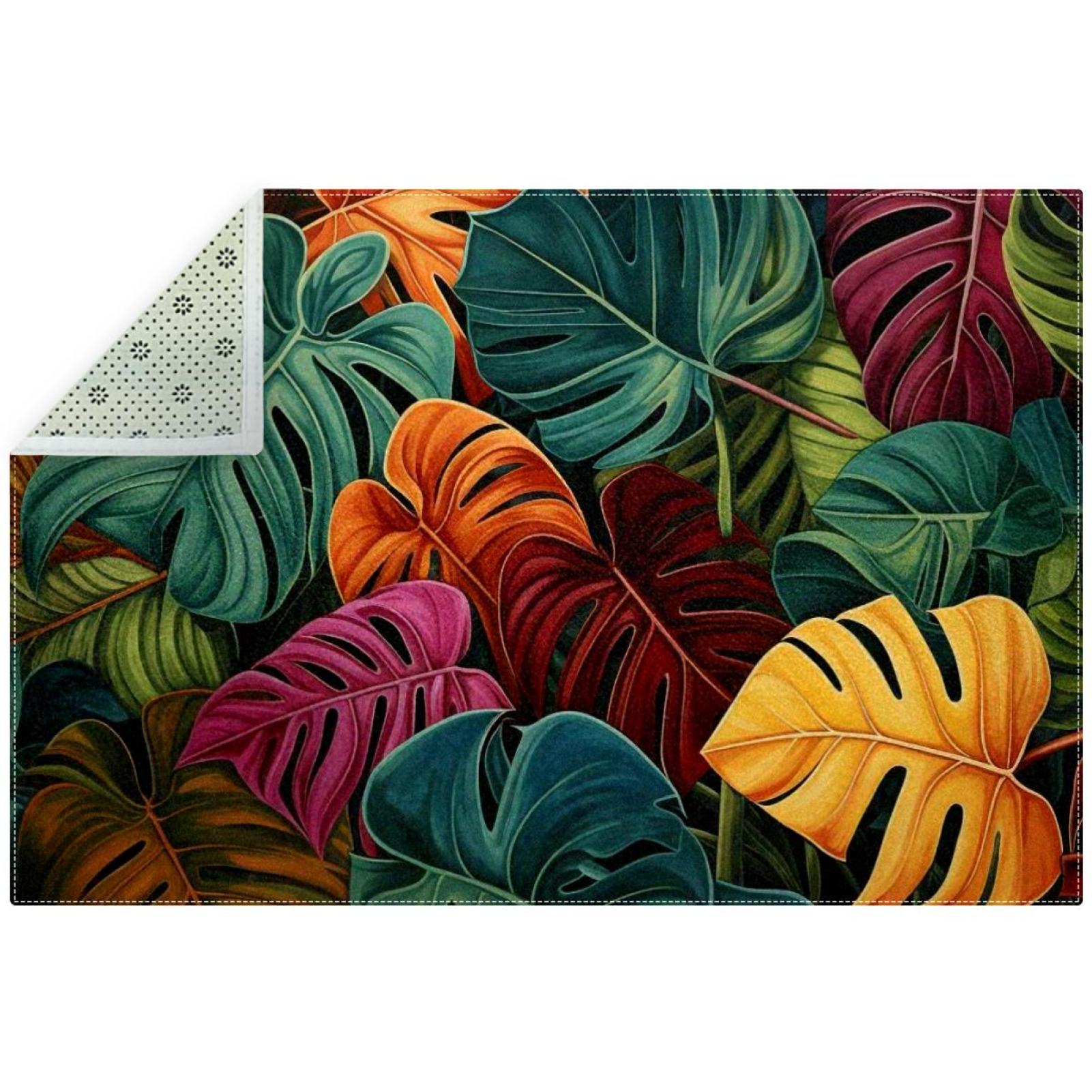 Plant Elegant Gray Polyester Area Rug with Right-Angle Design for ...