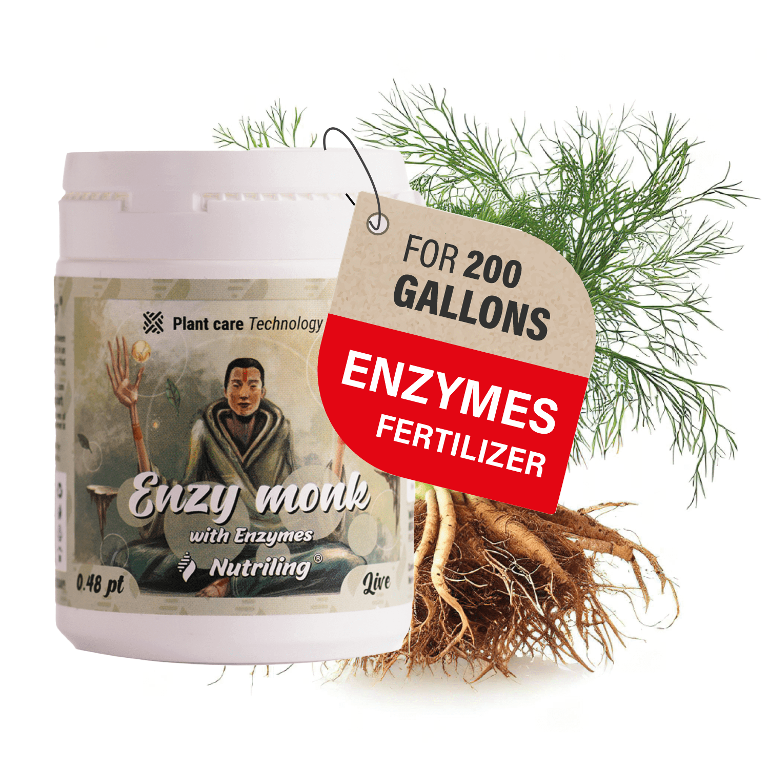 Plant Enzymes Fertilizer - Powder- Enzy Monk - Root Rot Treatment and ...