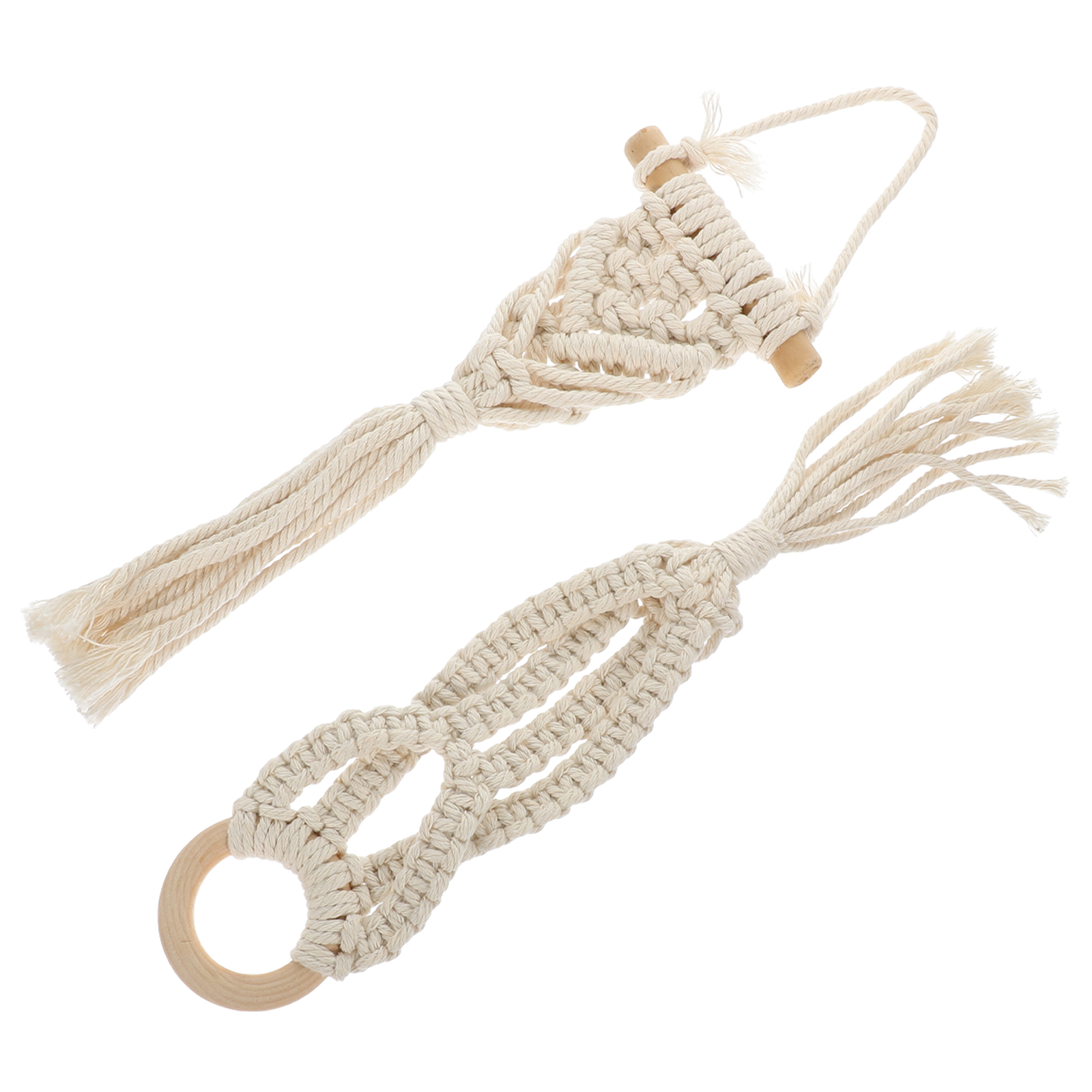 Plant Flower Basket Lanyards Indoor Stand Shelf Storage Woven Hanger ...