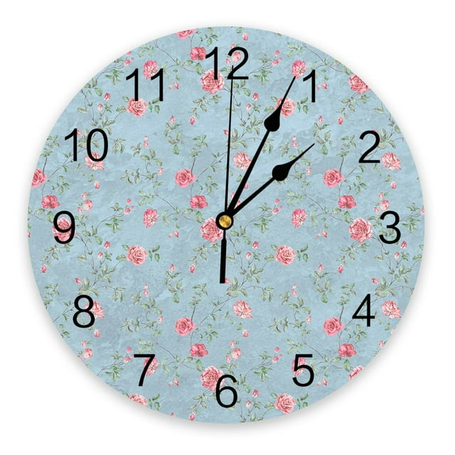 Plant Flower Clocks Wall Home Decor Modern Kitchen Room Bedroom Living ...