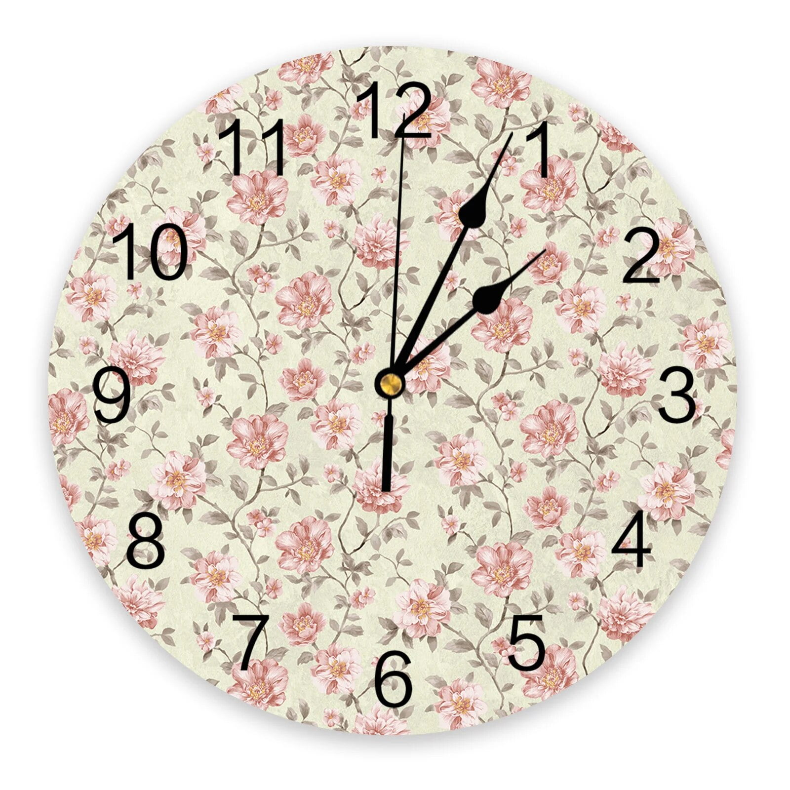 Plant Flower Clocks Wall Home Decor Modern Kitchen Room Bedroom Living ...