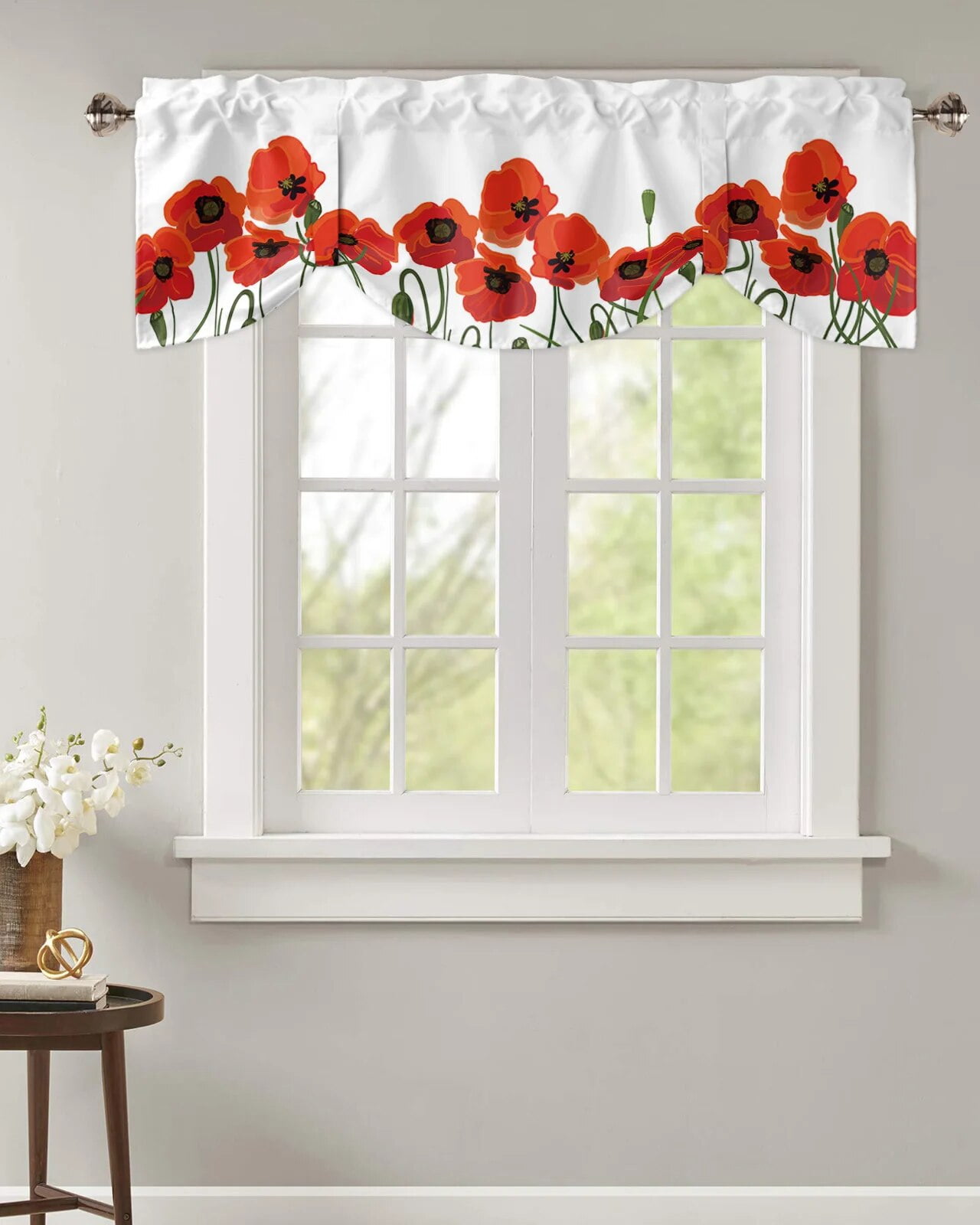 Plant Flower Poppy Petal Window Curtain Bedroom Roman Curtain ...