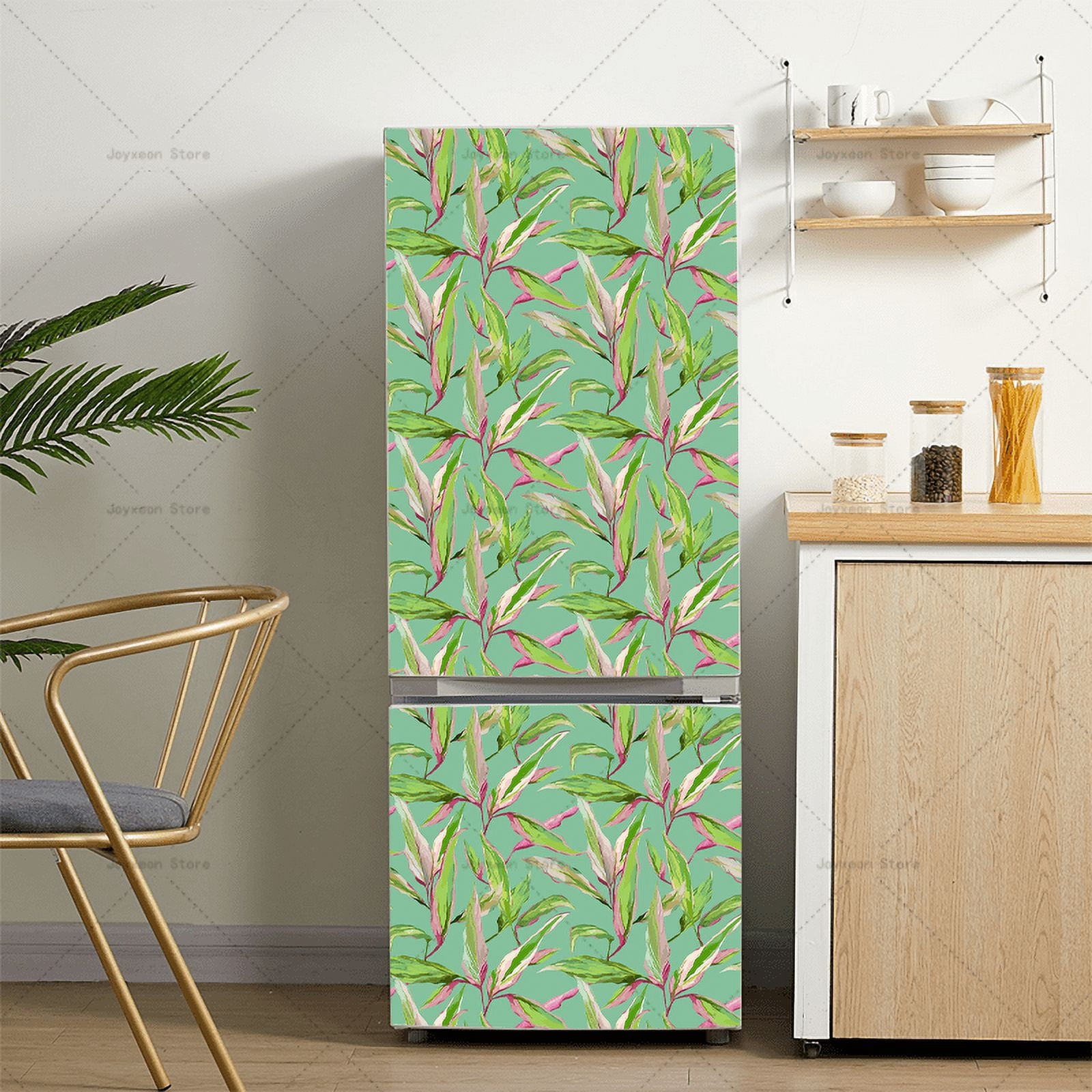 Plant Flower Refrigerator Door Sticker Art Print Kitchen Refrigerator ...