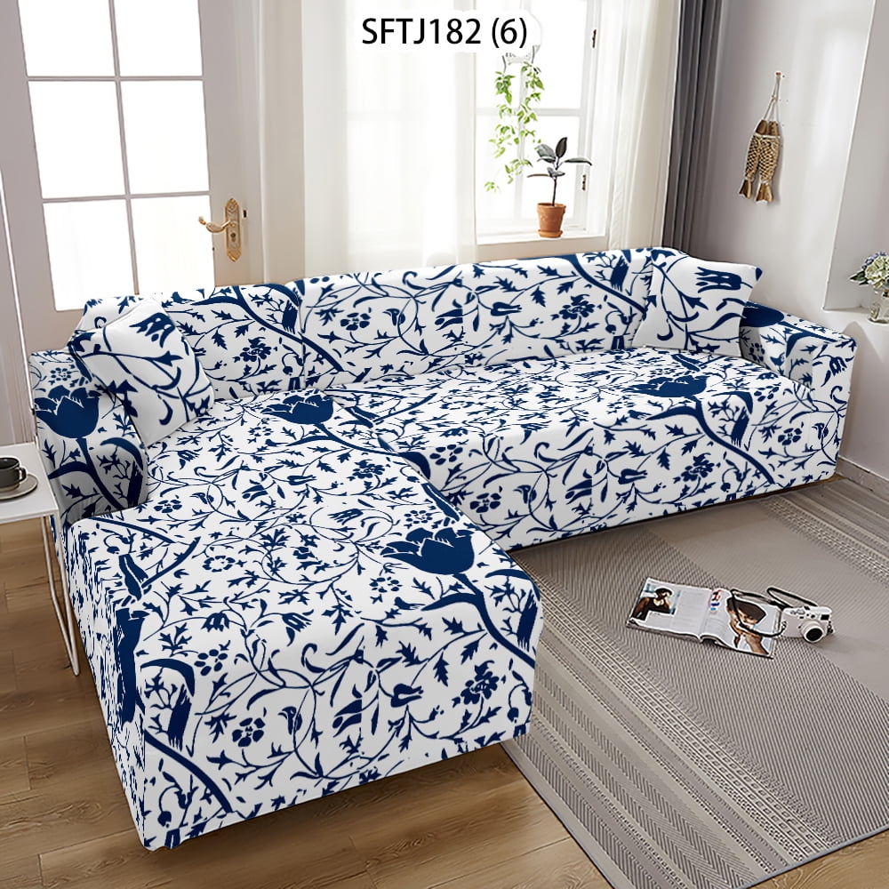 Plant Flower Sofacover L Shape 1/2/3/4-Seater Small Sofa Sofa Liner ...