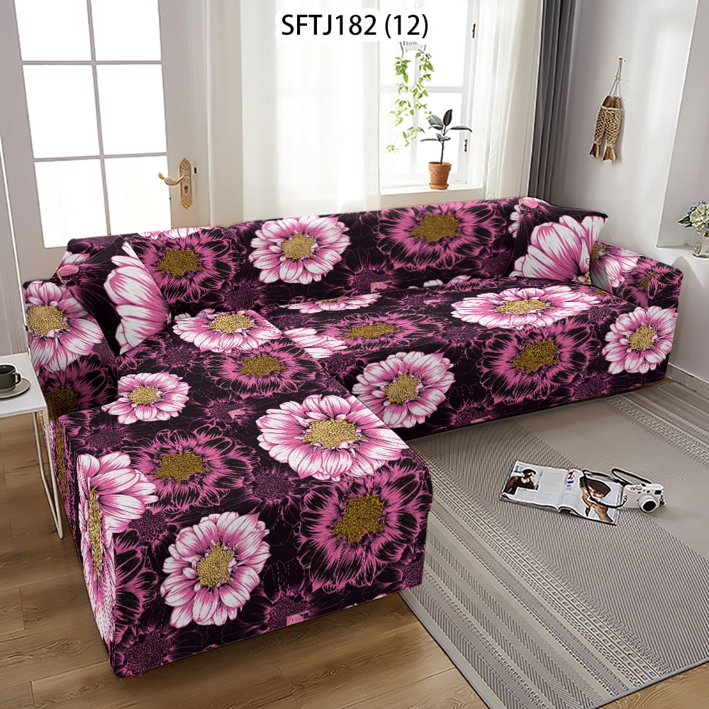 Plant Flower Sofacover L Shape 1/2/3/4-Seater Small Sofa Sofa Liner ...