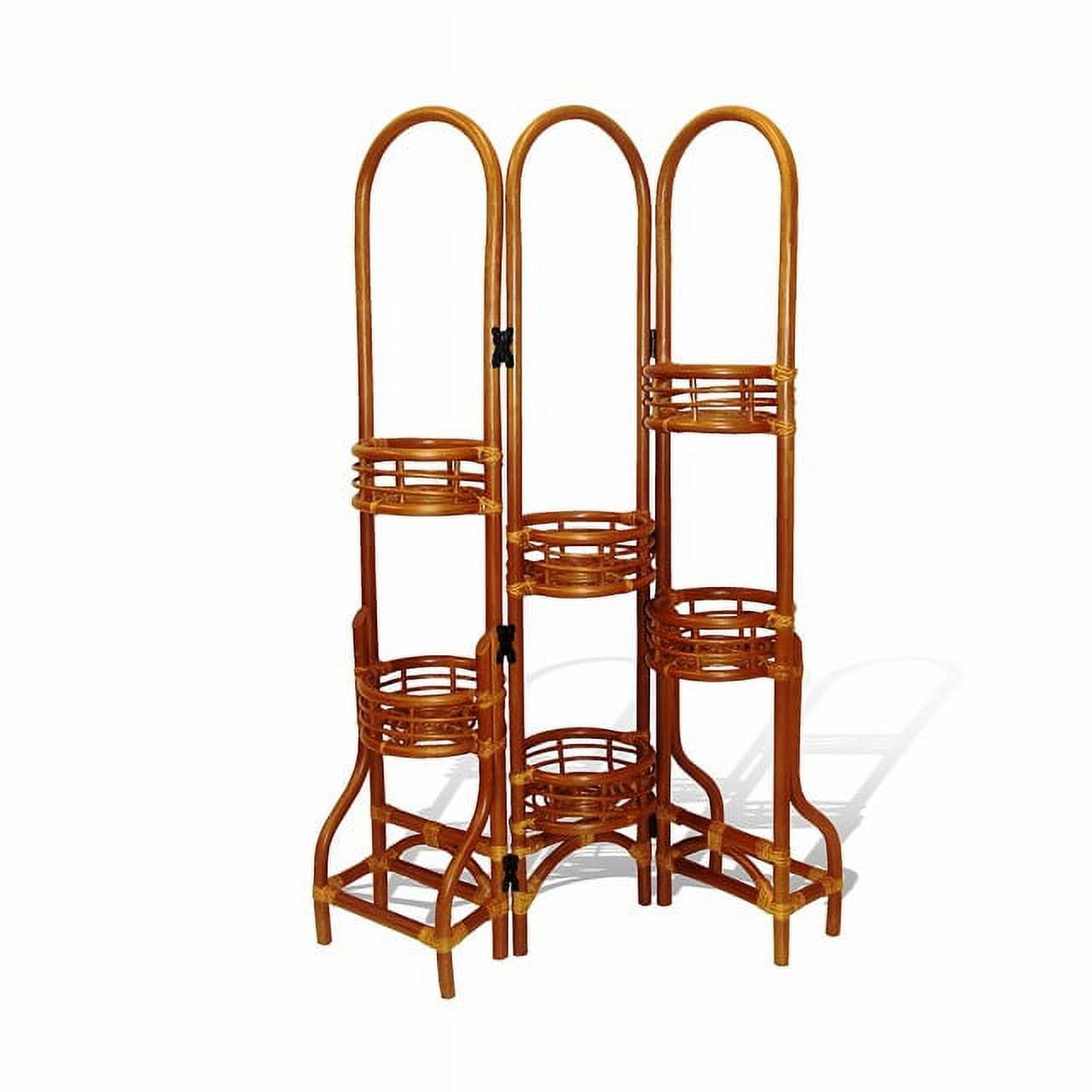Plant Flower Stand Handmade Natural Rattan Wicker 6 Tier, Colonial ...