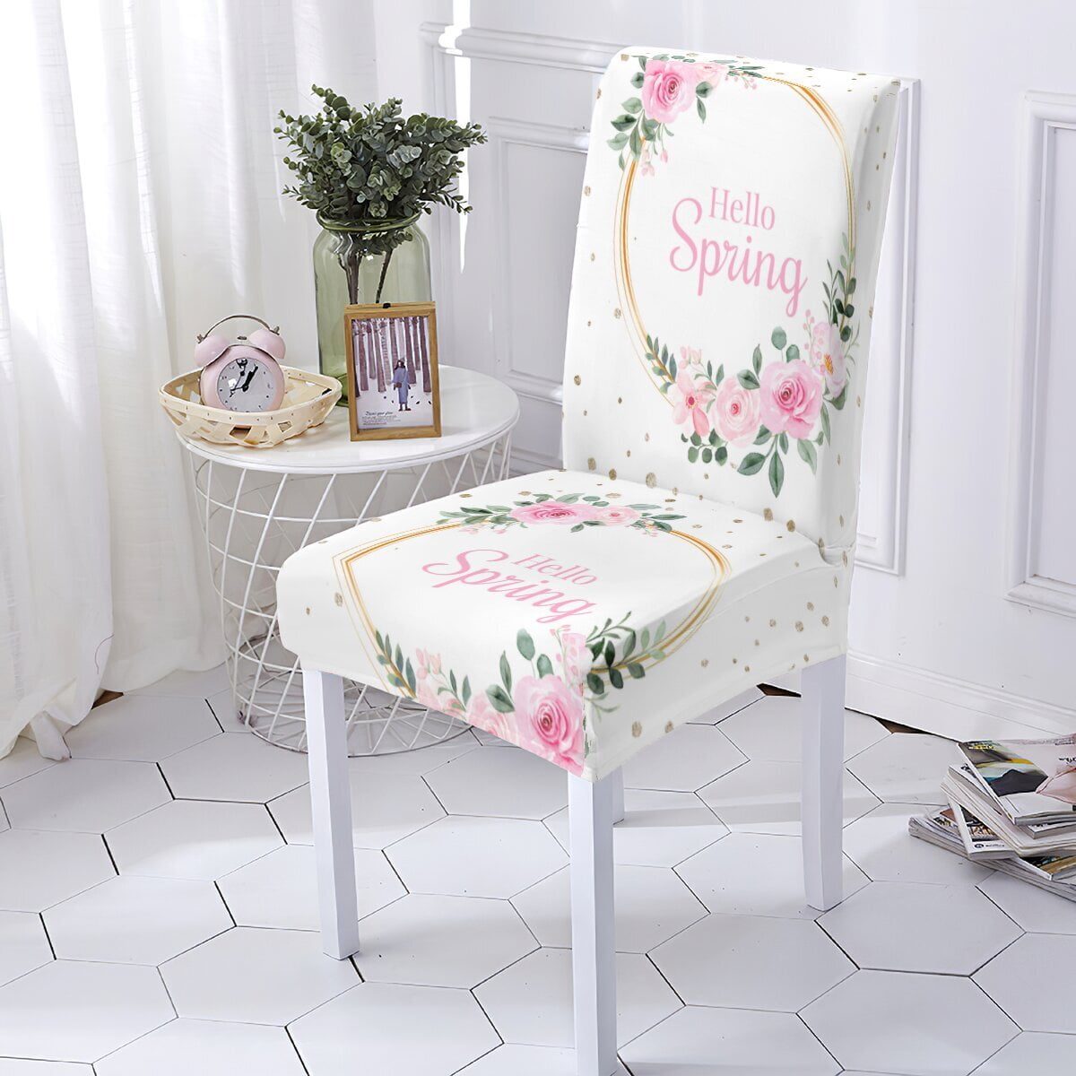 Plant Flowers Style Chairs Cover Gamer Chair Dining Chairs Covers ...