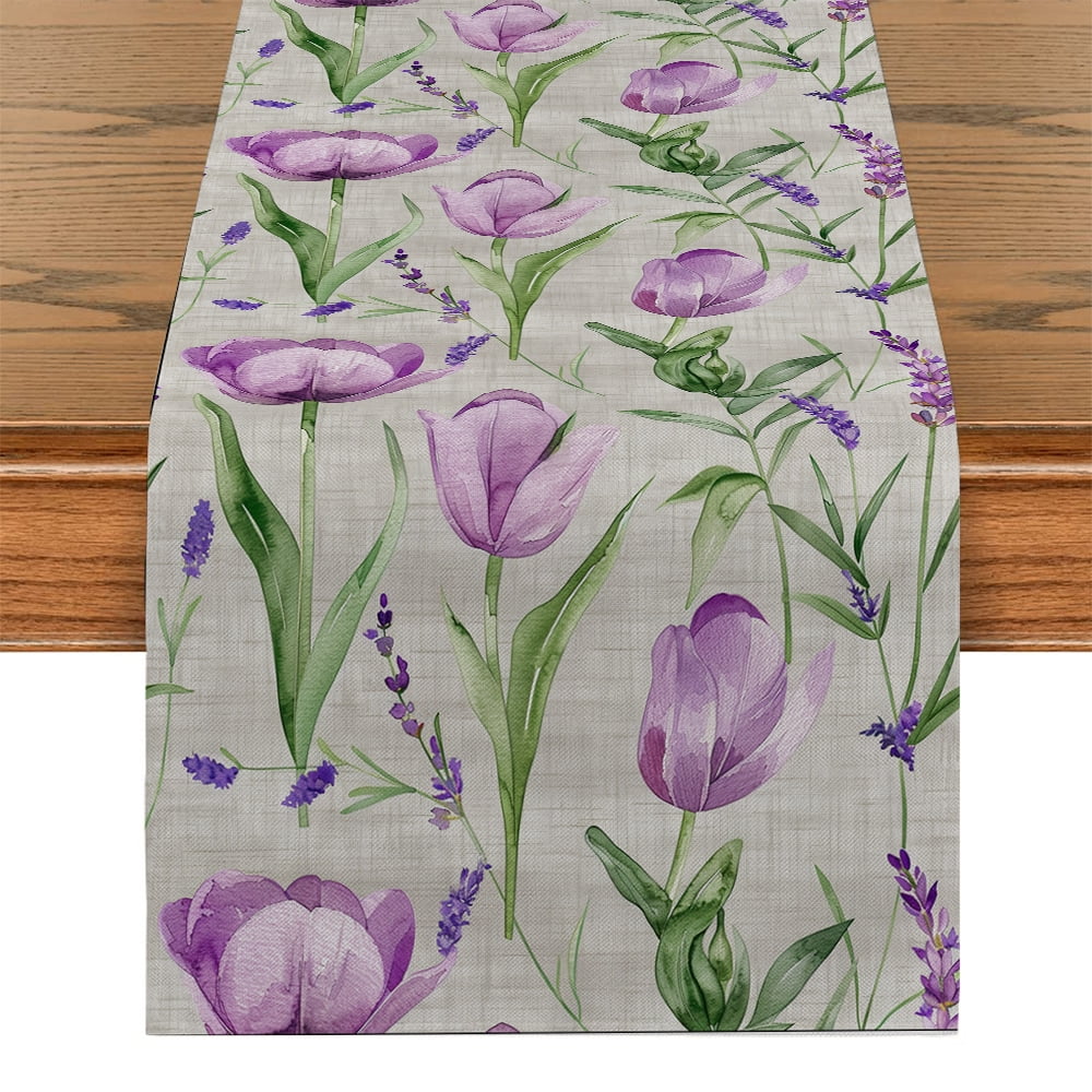 Plant Flowers in Spring and Summer Table Runner Kitchen Table r ...