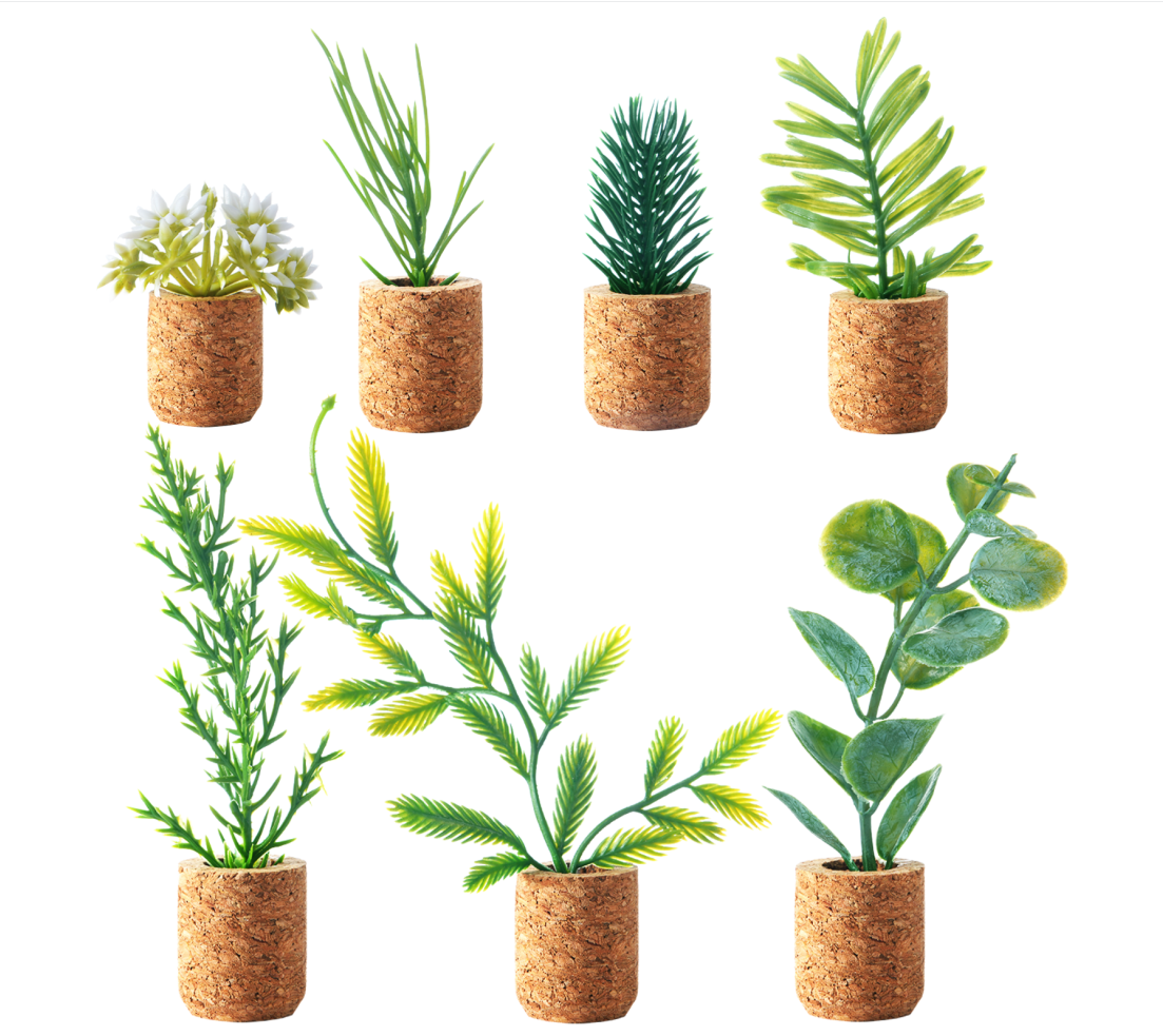 Plant Fridge Magnets, 7Pcs Mini Succulent Magnets, Artificial Plants ...