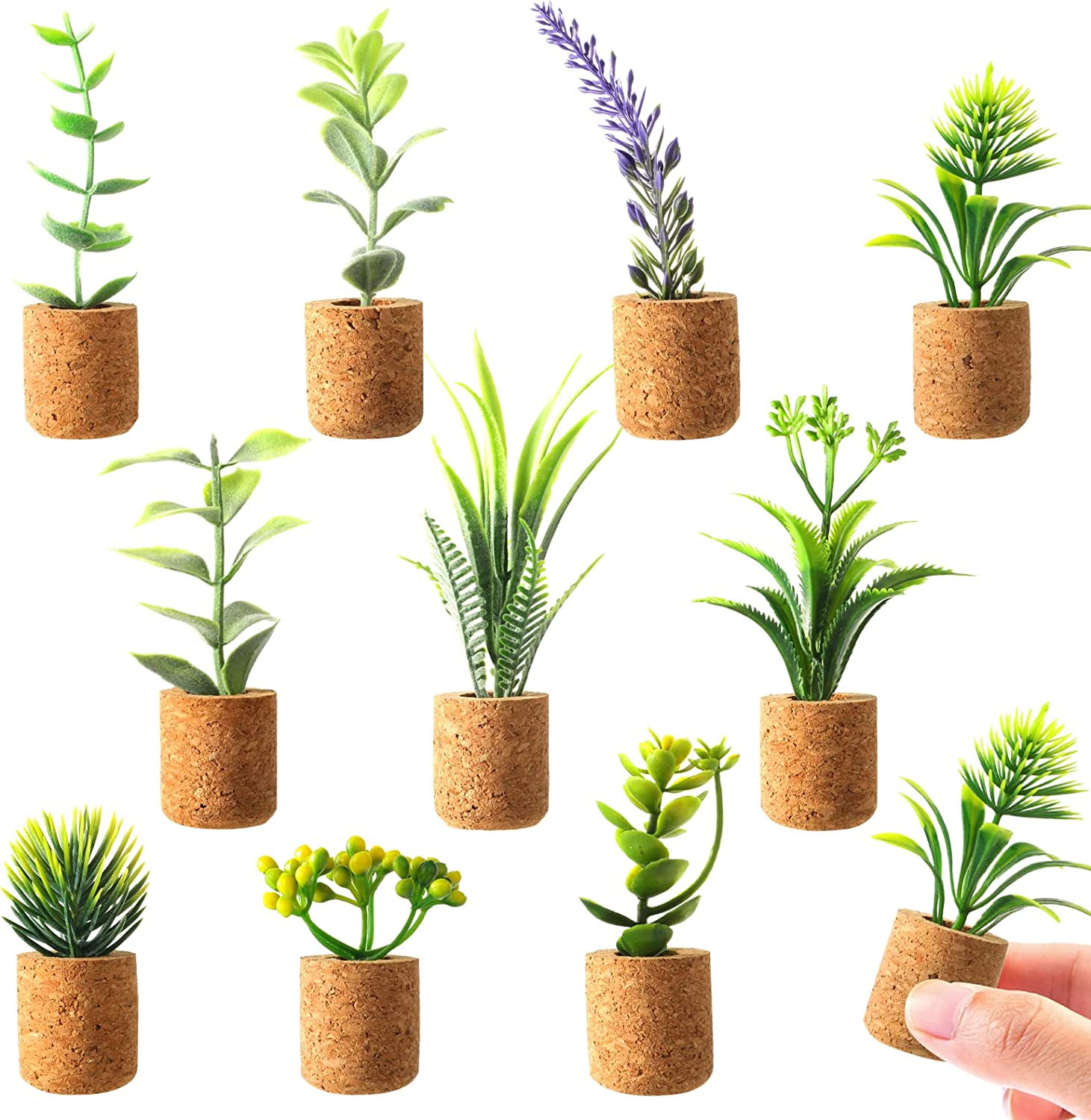 Plant Fridge Magnets-Mini Succulent Magnets Artificial Plants ...