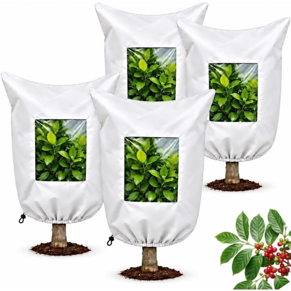 Plant Frost Protection Cover Zippered Freeze Blanket with Clear Window ...