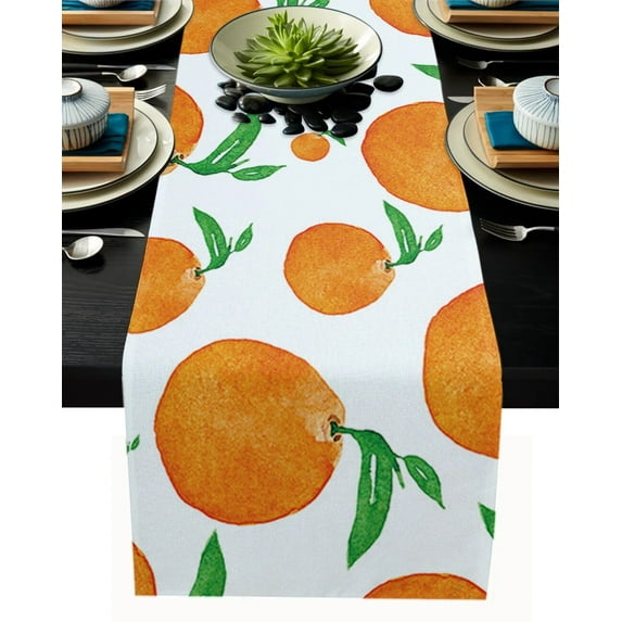 Plant Fruit Orange Table Runner Home Dining Table Decor Hotel Wedding ...
