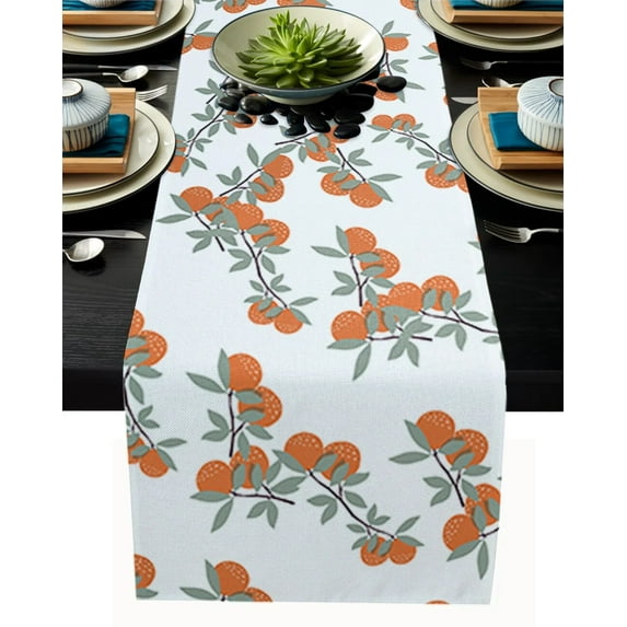 Plant Fruit Orange Table Runner Home Dining Table Decor Hotel Wedding ...