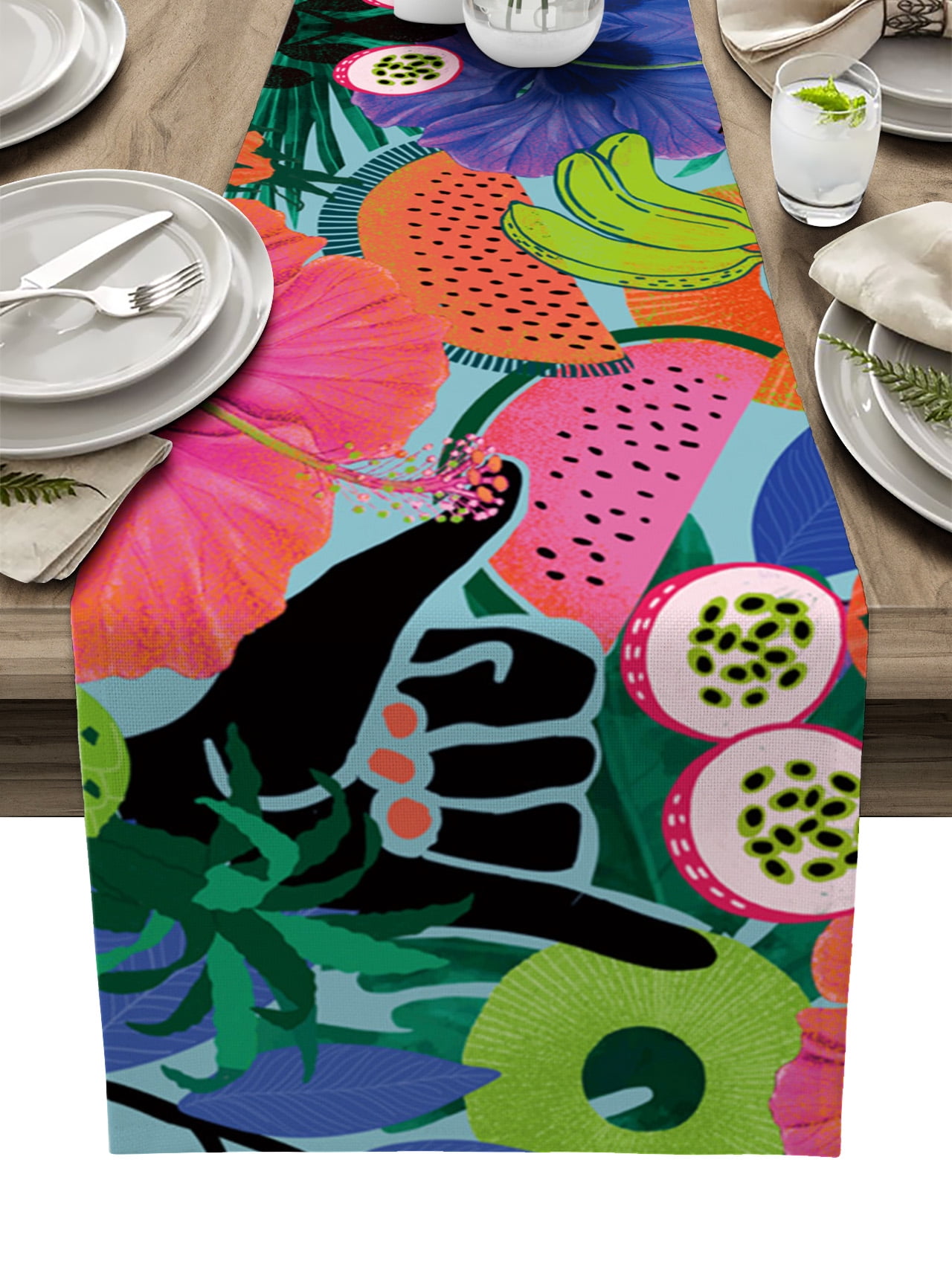 Plant Fruit Orange Table Runner Home Wedding r Table Flag Mat Table ...