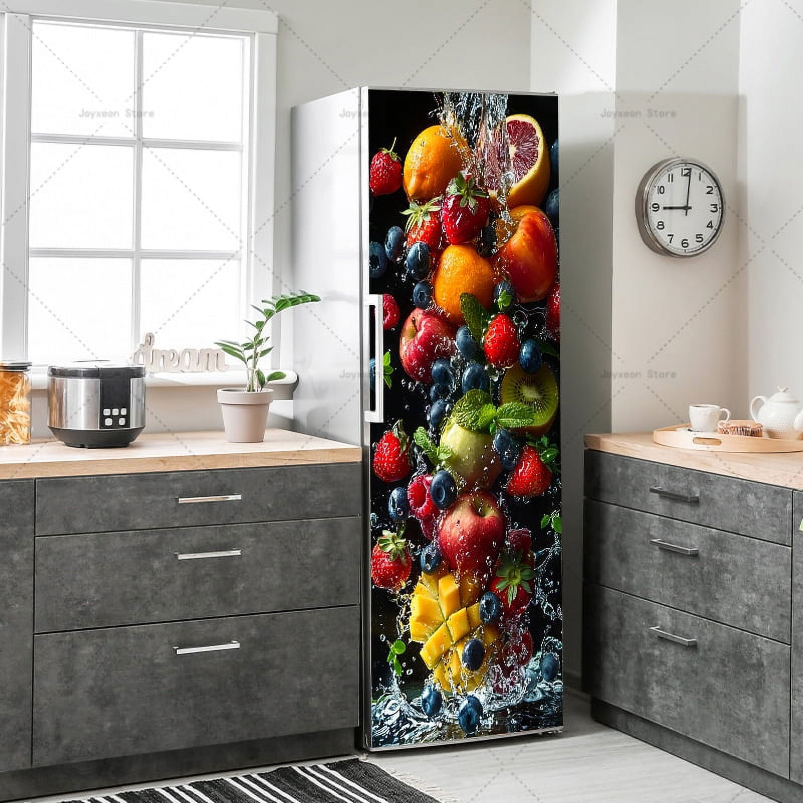 Plant Fruit Refrigerator Sticker Kitchen ration Removable Waterproof ...