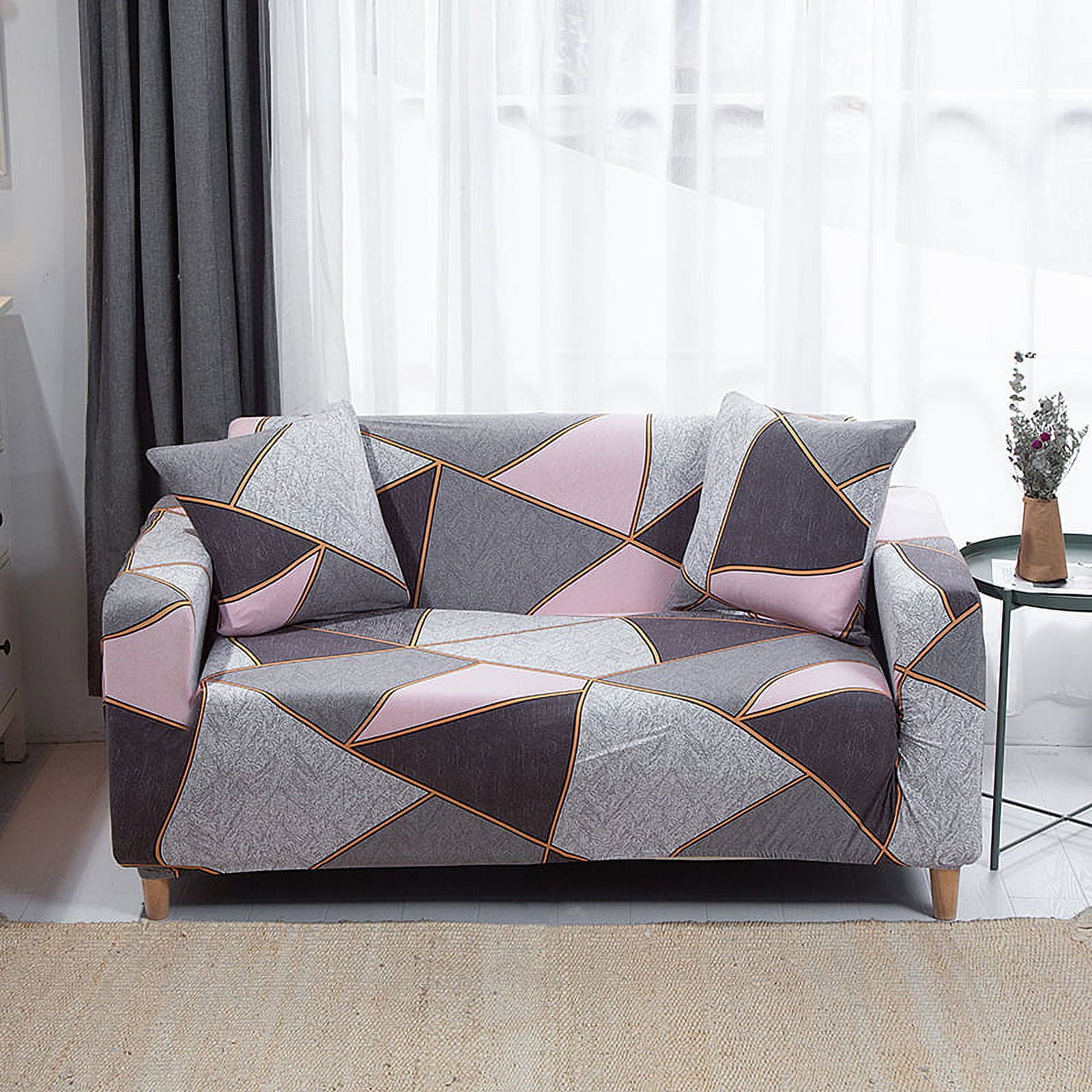 Plant Geometric Design Stretch Sofa Cover Sofa Cover Alllusive Cushion ...
