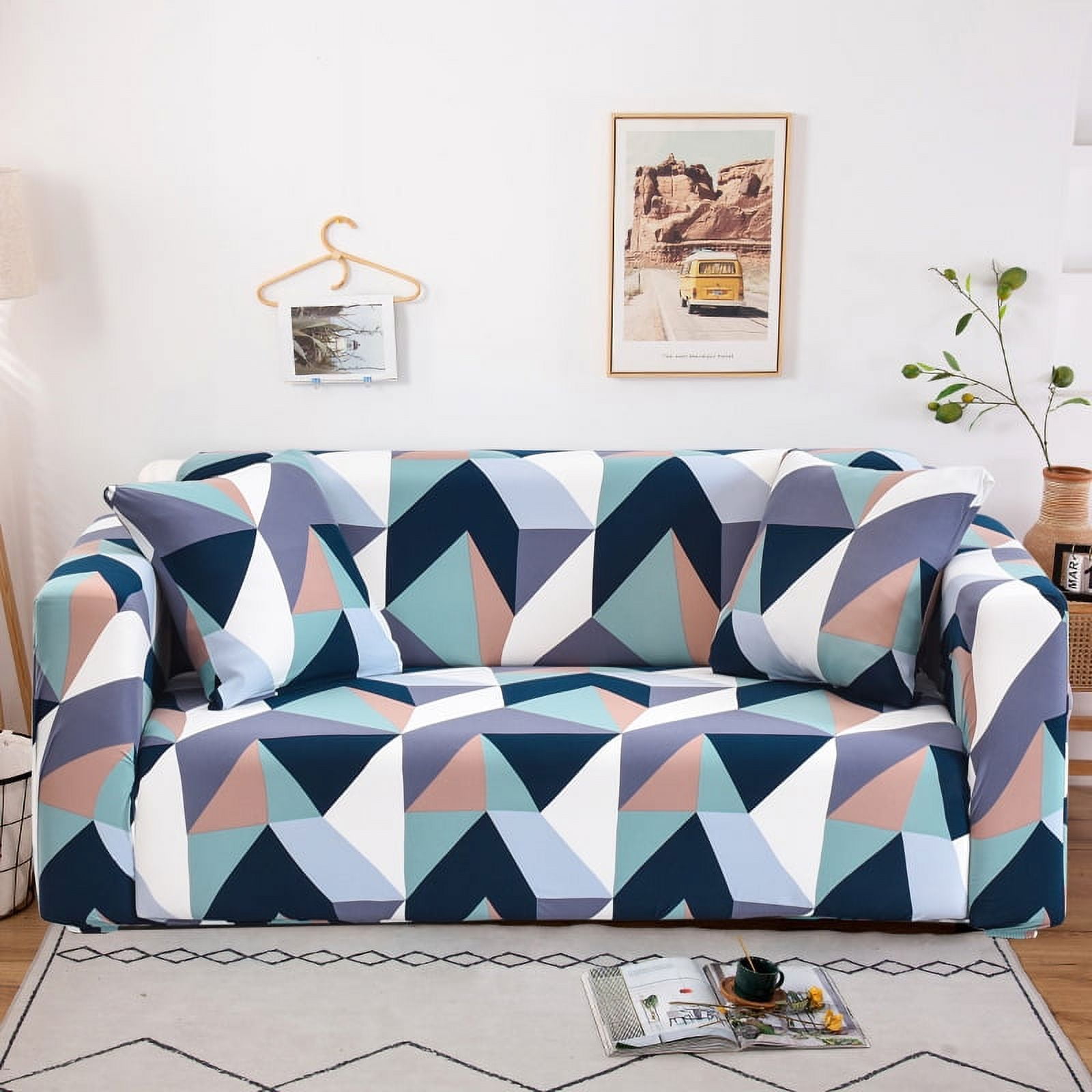 Plant Geometric Design Stretch Sofa Cover Sofa Cover Alllusive Cushion ...