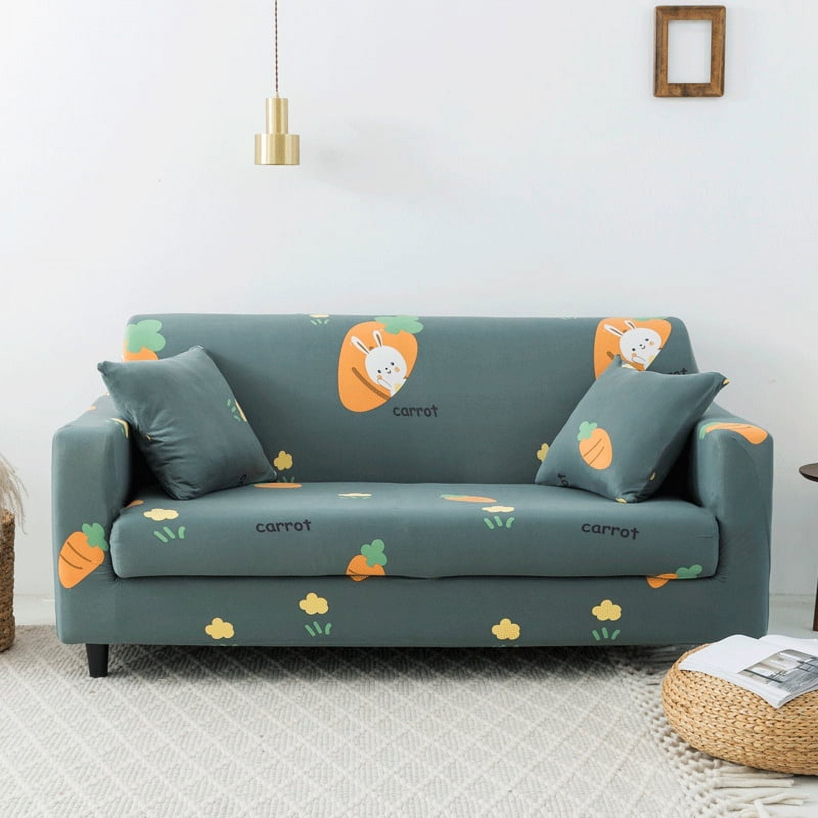 Plant Geometric Design Stretch Sofa Cover Sofa Cover Alllusive Cushion ...