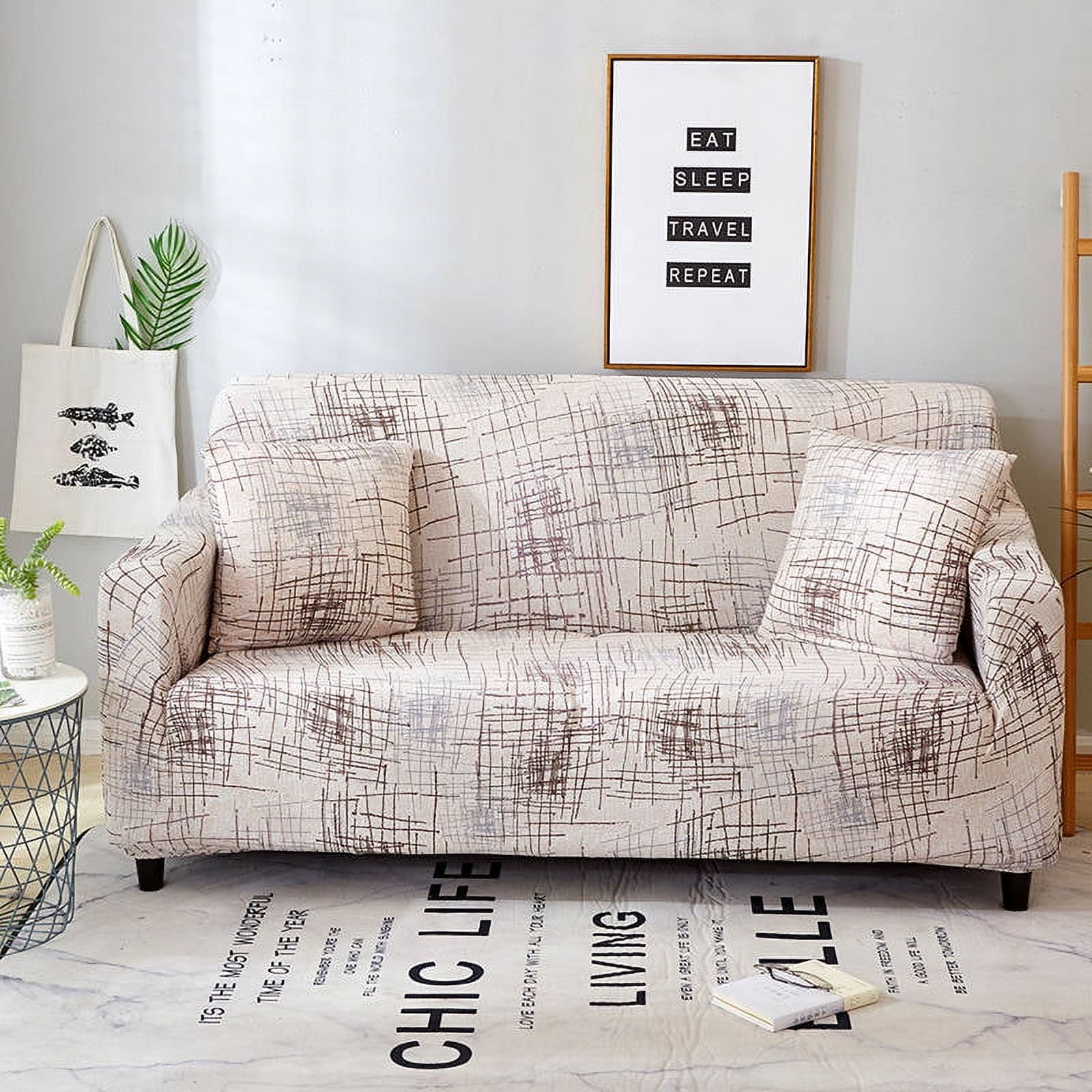 Plant Geometric Design Stretch Sofa Cover Sofa Cover Alllusive Cushion ...