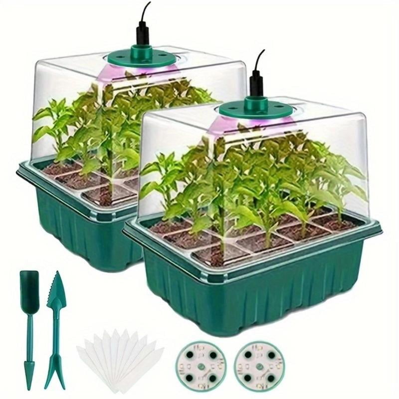 Plant Germination Tray with USB Powered Grow Light, Reusable Seed ...