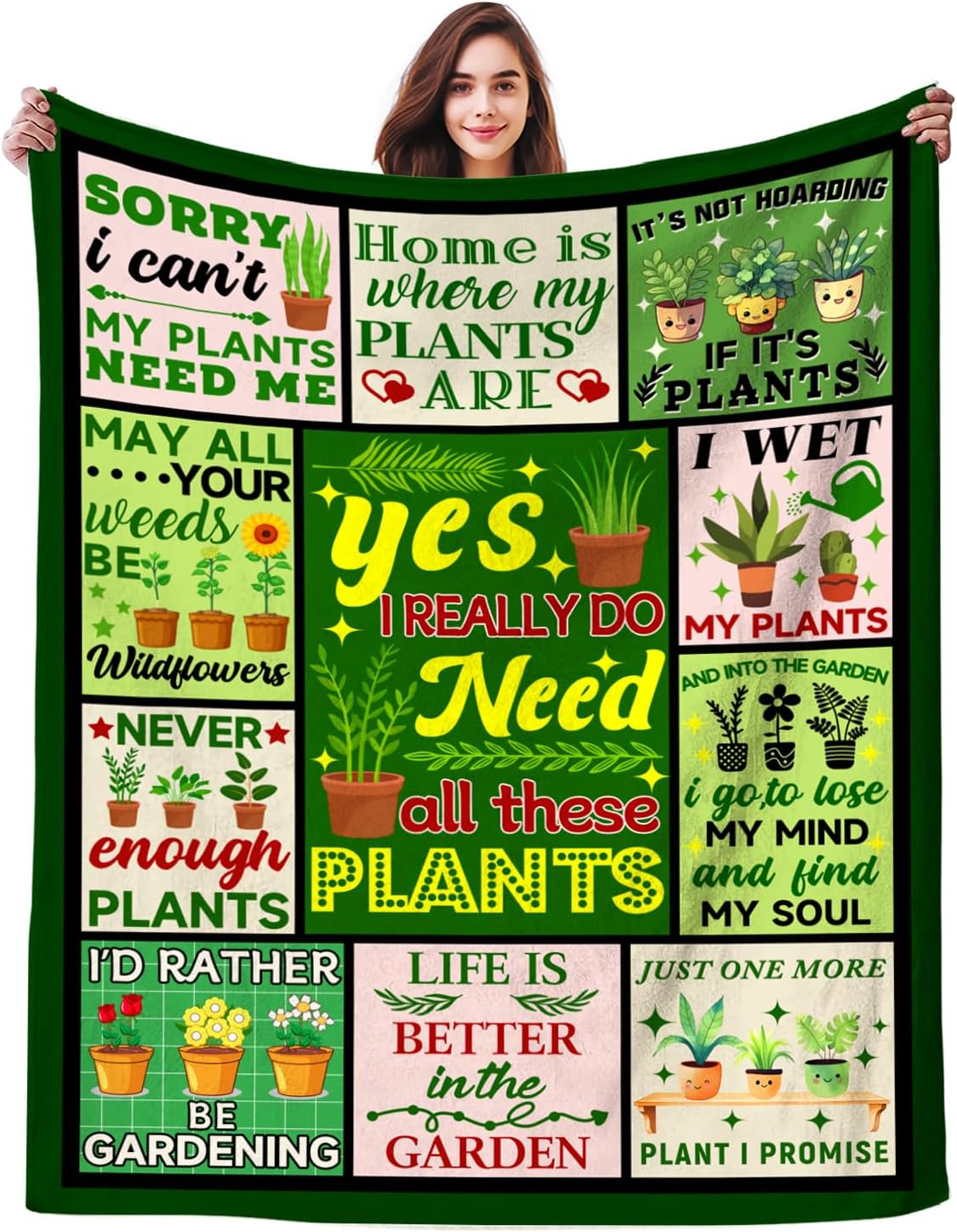 Plant Gifts for Women Mom Gardening Blanket Stuff Plants Lady Throw ...