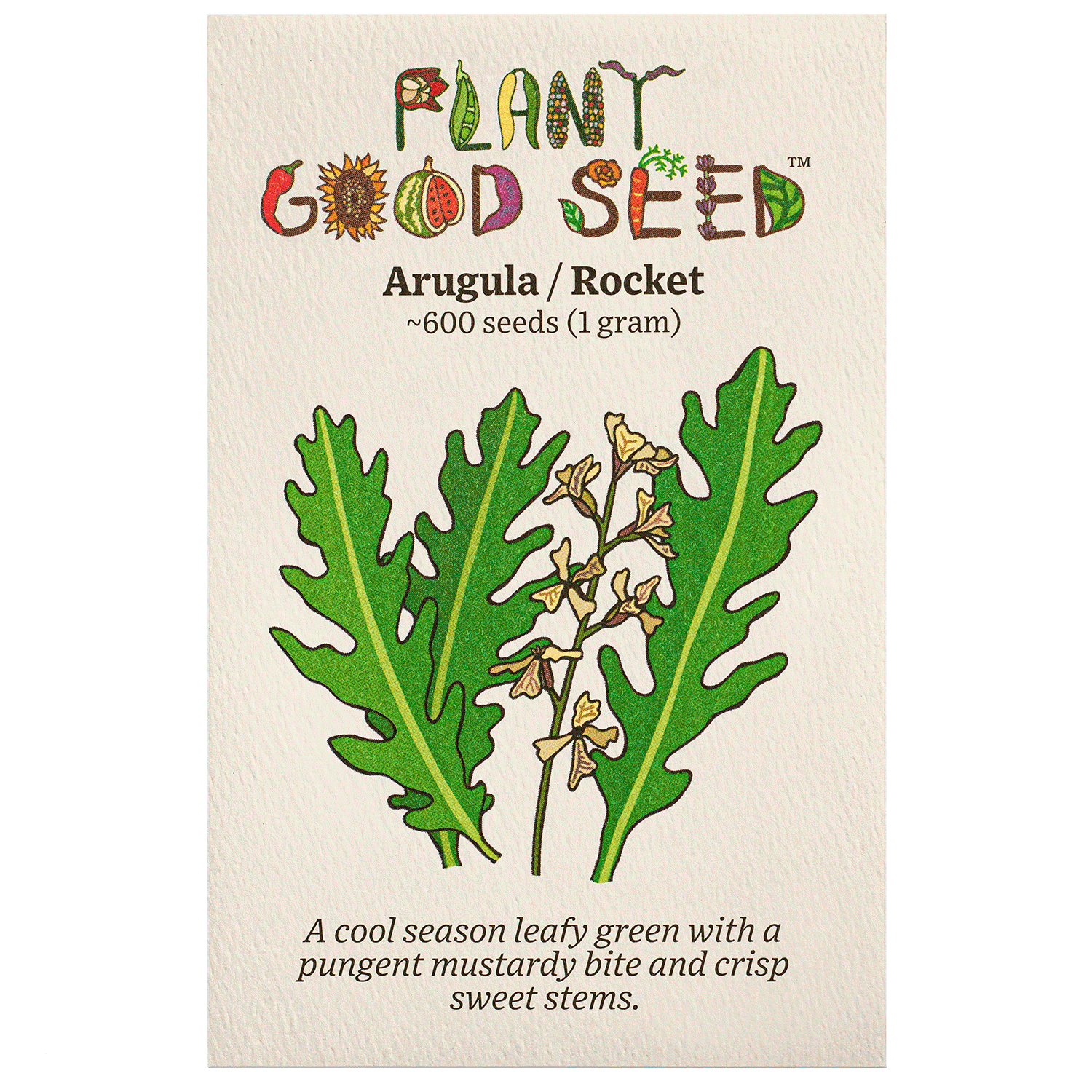 Plant Good Seed Arugula Seed Packet Spicy Salad Green Seeds Garden ...