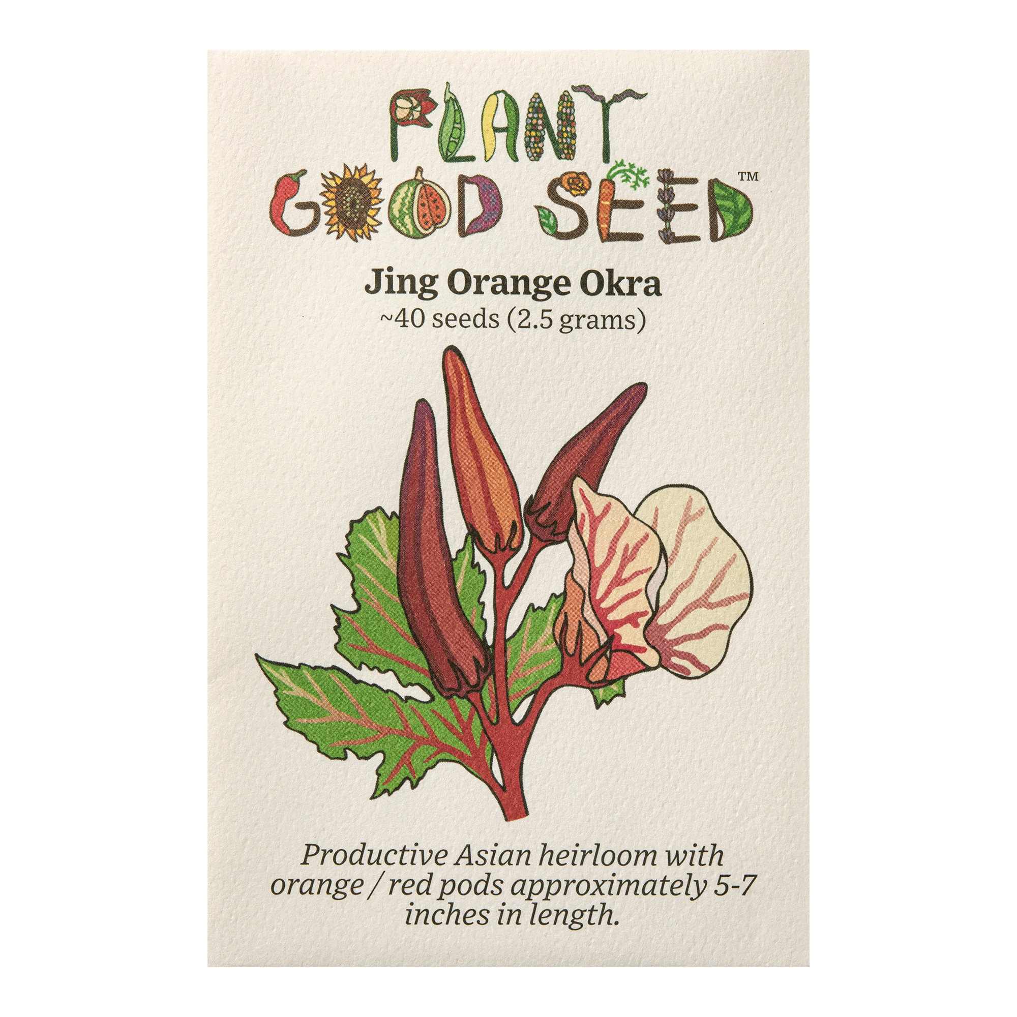 Plant Good Seed Jing Orange Okra Seeds, Asian Heirloom Okra Abelmoschus ...