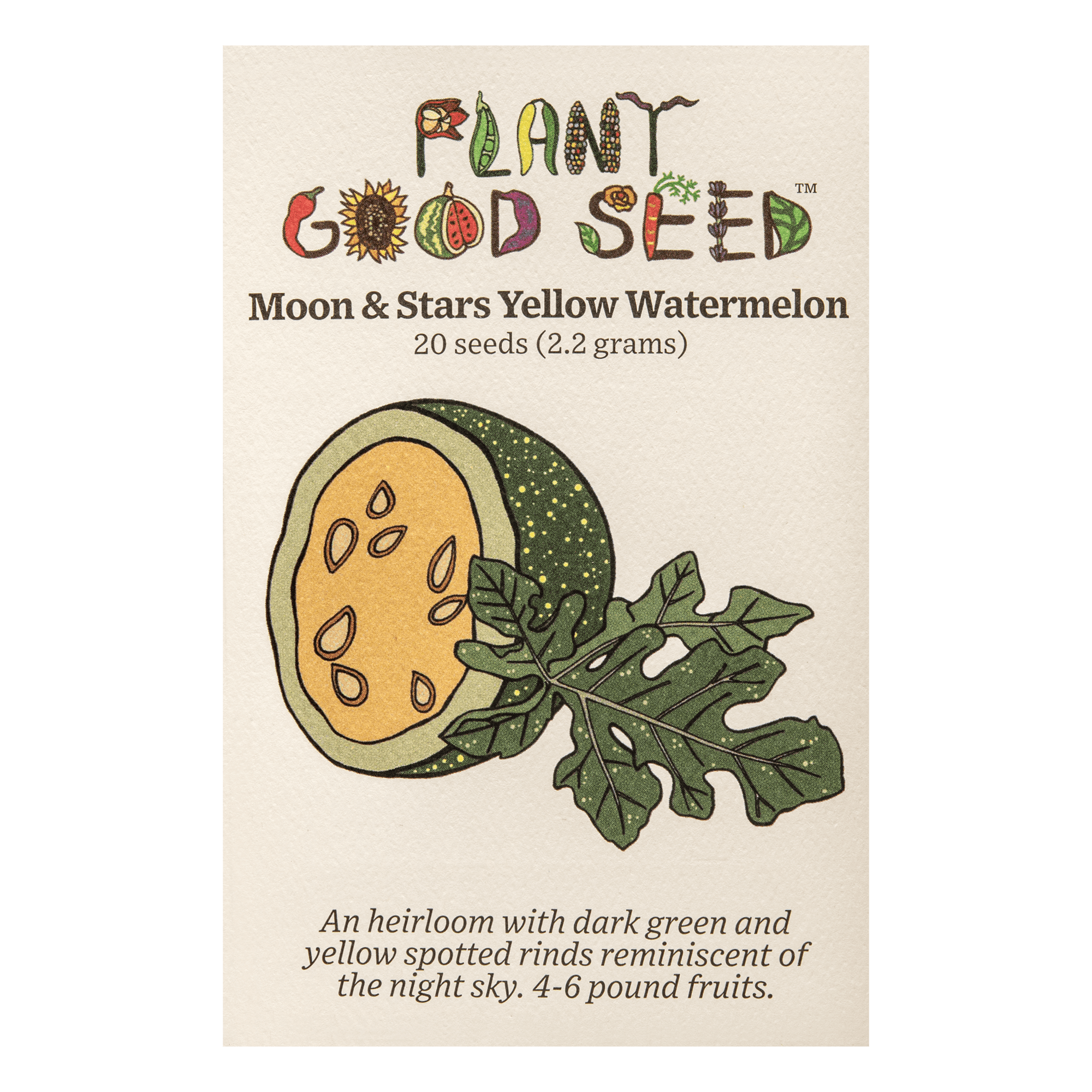 Plant Good Seed Moon and Stars Yellow Watermelon Seeds: Giant Oblong ...
