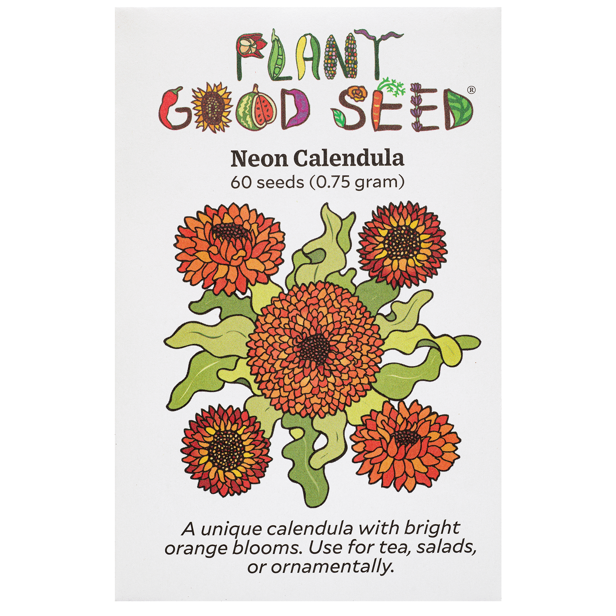 Plant Good Seed Neon Calendula Flower Seeds: Unique Full Sun Part Shade ...