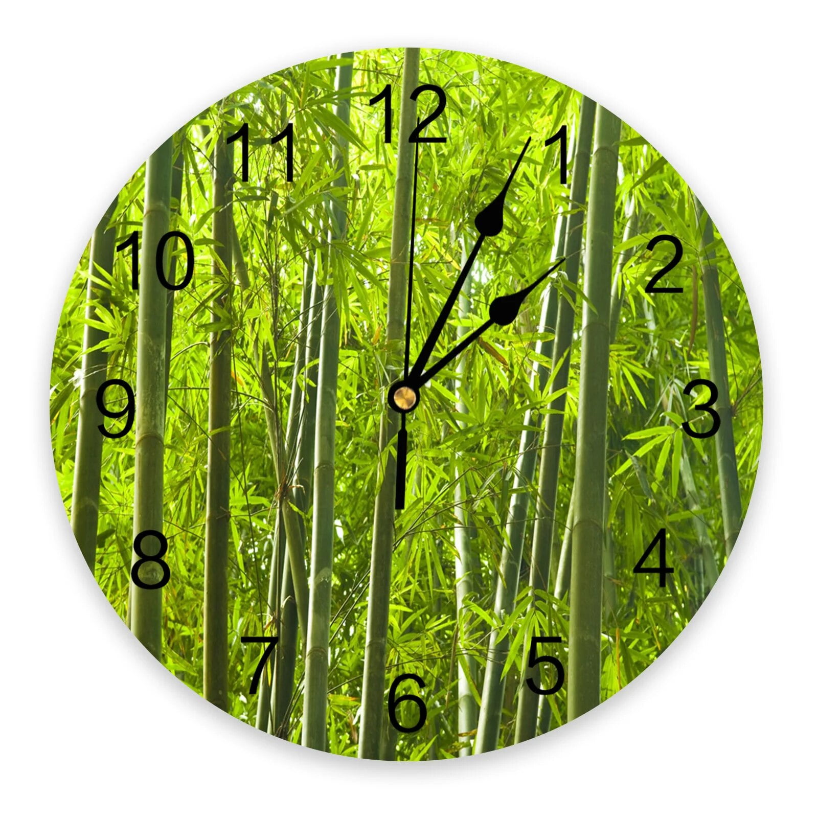 Plant Green Bamboo Forest Fresh Wall Clock Home Decor Bedroom Silent ...