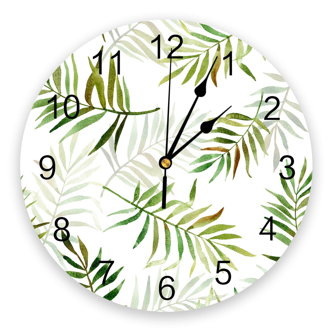 Plant Green Leaf 3D Wall Clock Modern Design Brief Living Room ration ...