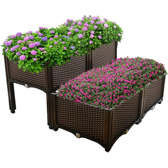 Plant Grow Box Elevated Raised Garden Bed Kits Fit for Flower Vegetable ...