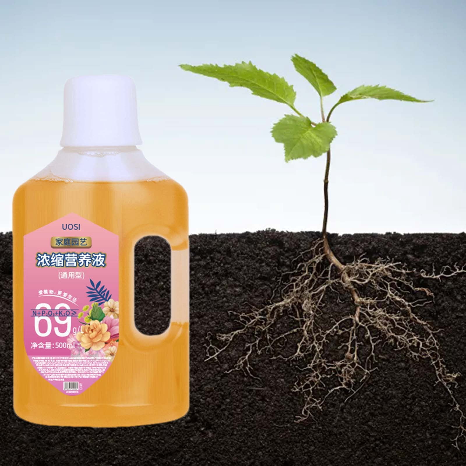 Plant Growth Booster, Liquid Fertilizer, 500ml Concentrate, Easy ...