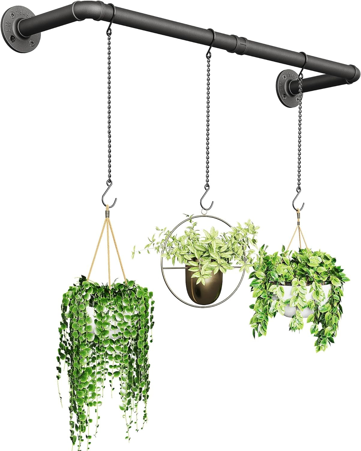 Plant Hanger Indoor, Hanging Planters Rod for Indoor Plants with 3 ...