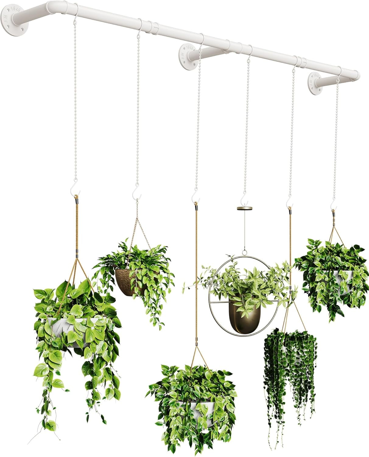 Plant Hanger Indoor, Hanging Planters Rod for Indoor Plants with 6 ...
