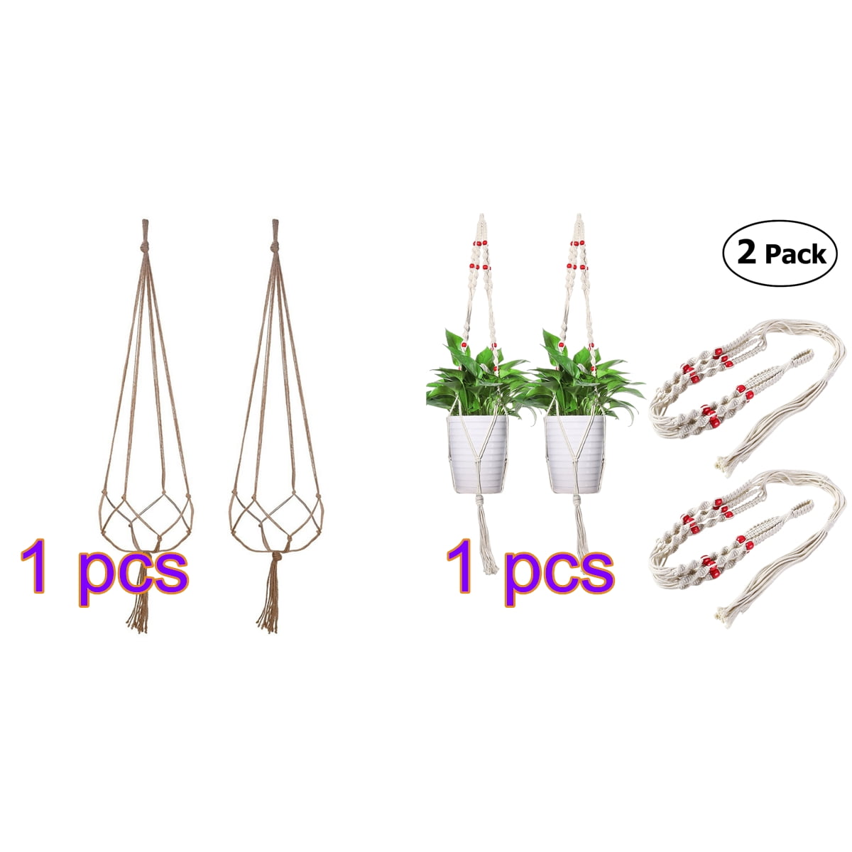 Plant Hanger,Plant Hanger Flower Pot Plant Holder For indoor Outdoor ...