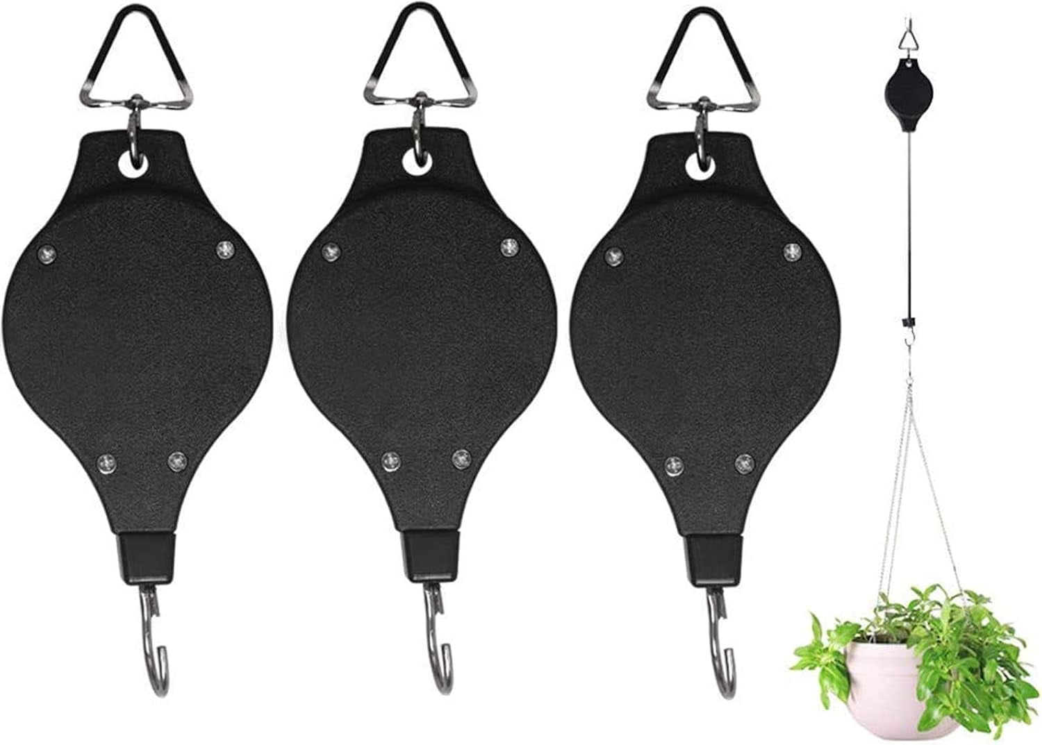 Plant Hanger Retractable Pulley, Adjustable Height Indoor Outdoor ...