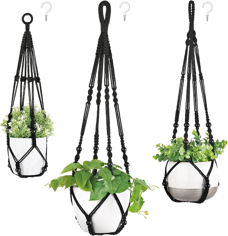 Plant Hanger – Set of 3, Premium Jute Hanging Planter Holders for ...