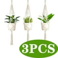 Indoor Outdoor Cotton Rope Plant Hangers, Hanging Basket for Various ...